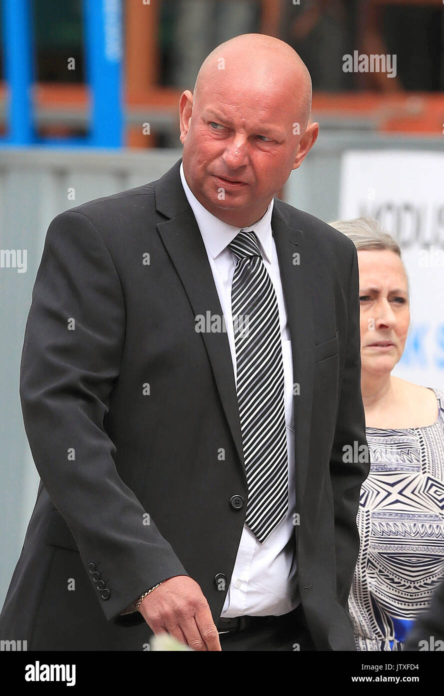 Paul Roberts and his partner Deborah Briton arriving at Liverpool Crown ...