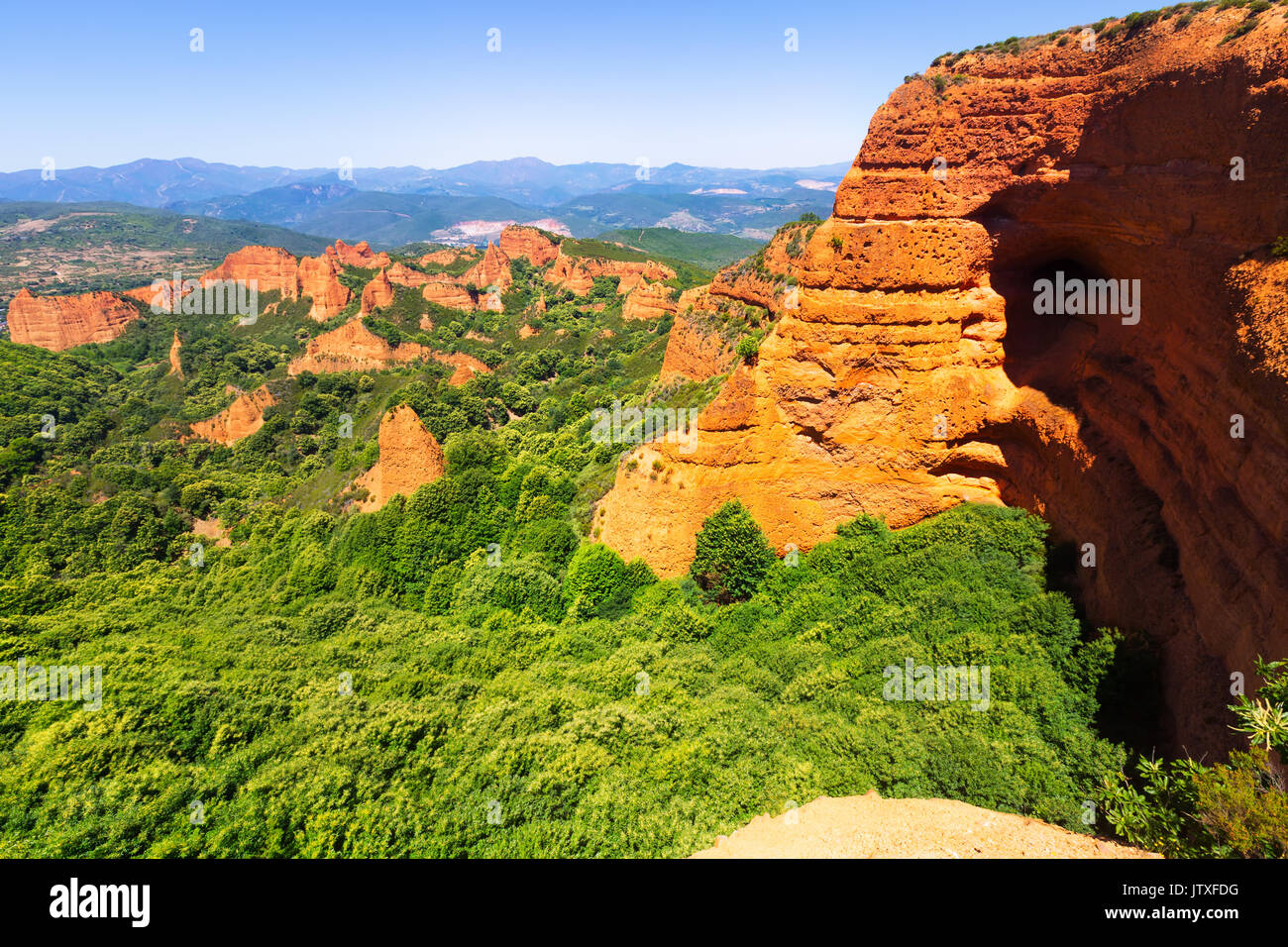 Landscape of Las Medulas - historical site near Ponferrada. Province of ...