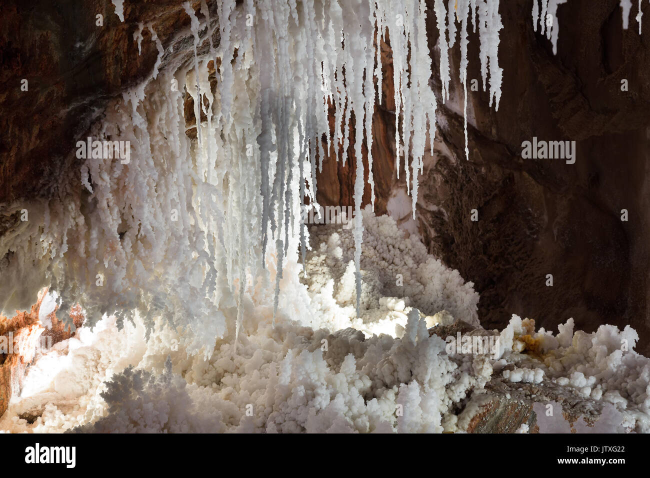 Salty stalactites at salt cave Stock Photo - Alamy