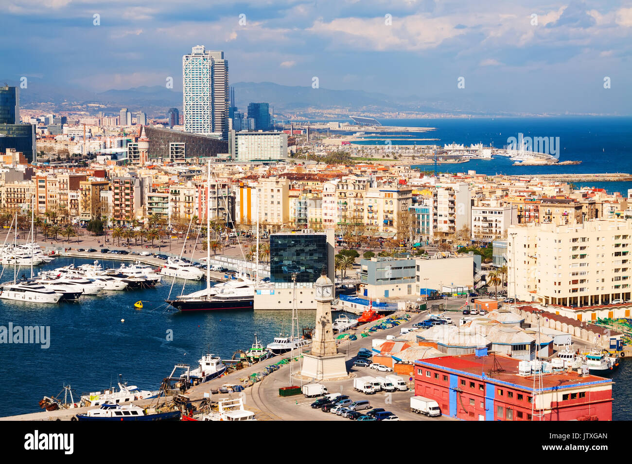 Aerial view la barceloneta hi-res stock photography and images - Alamy