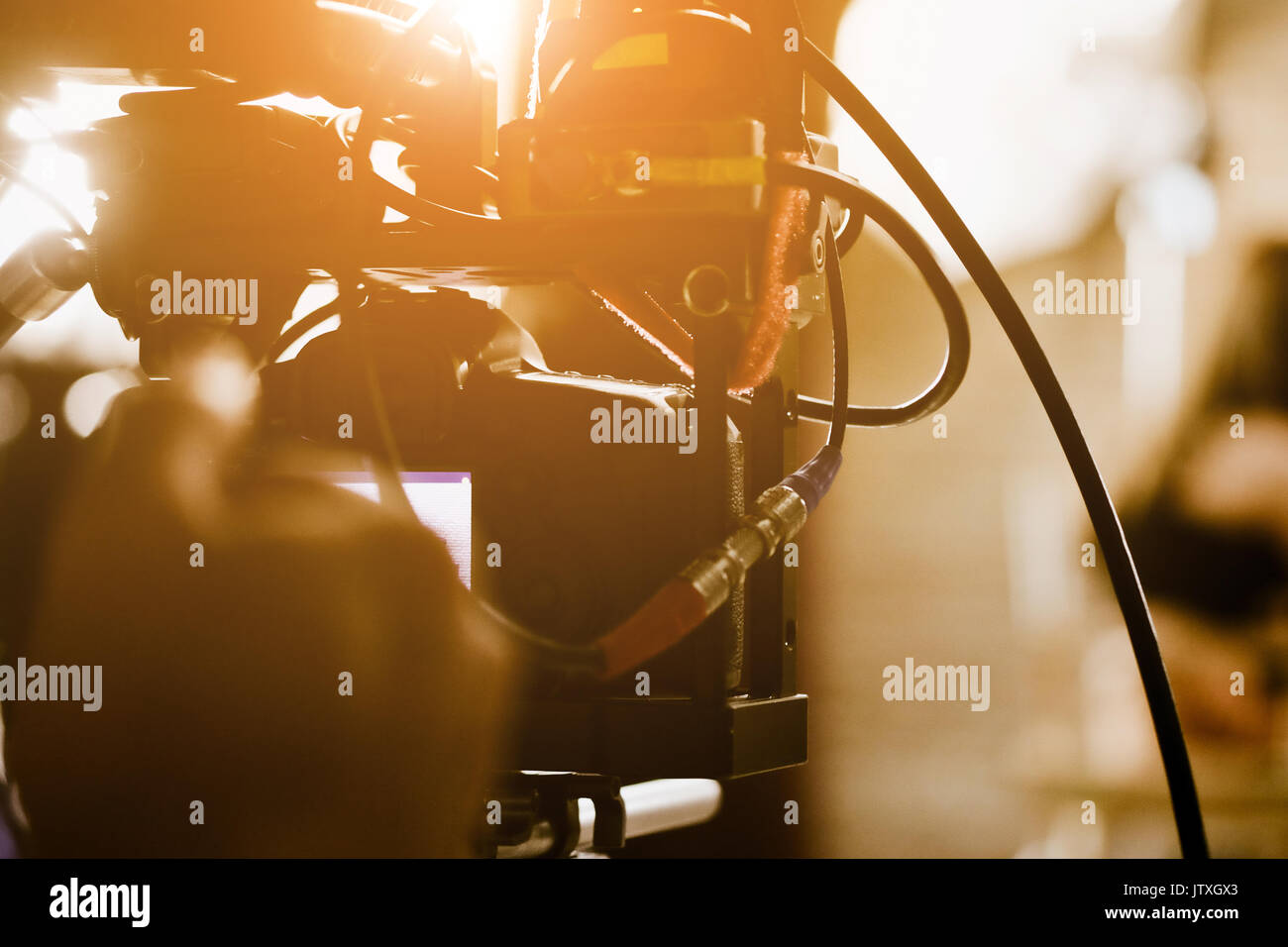 detail of Video camera viewfinder,film crew,behind the scenes ...