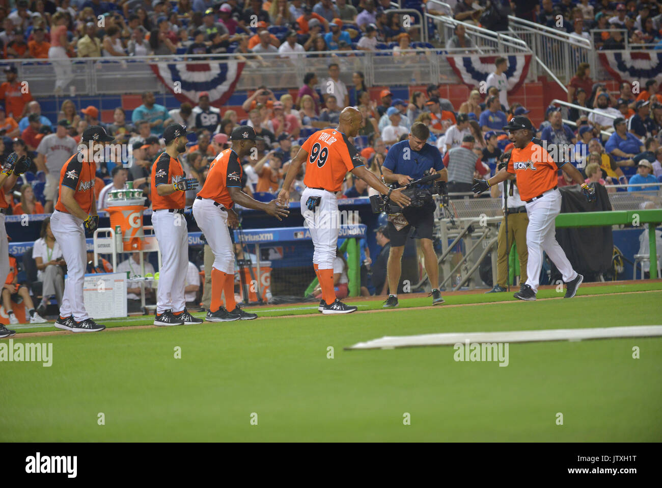 The All-Star and Legends Celebrity Softball Game at Marlins Park in ...