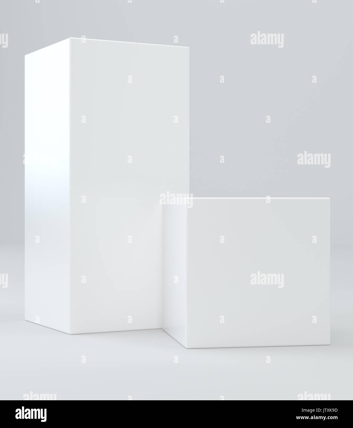 White cubes on wall studio background. 3d rendering Stock Photo - Alamy