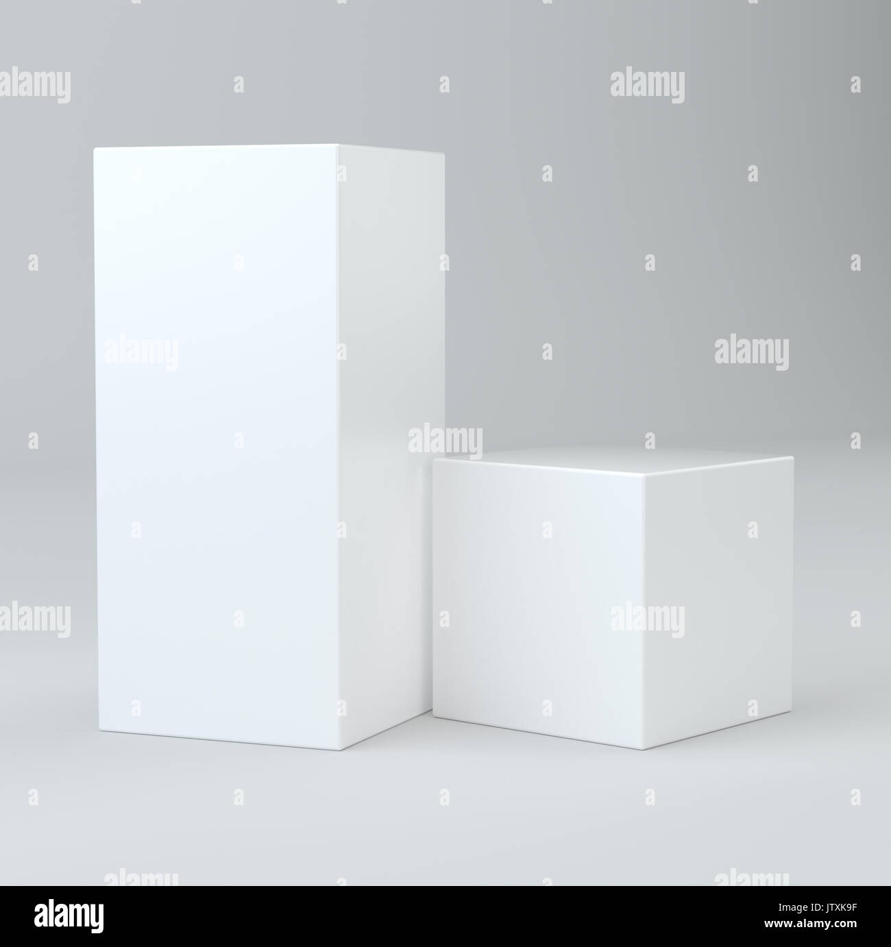 White cubes on wall studio background. 3d rendering Stock Photo - Alamy