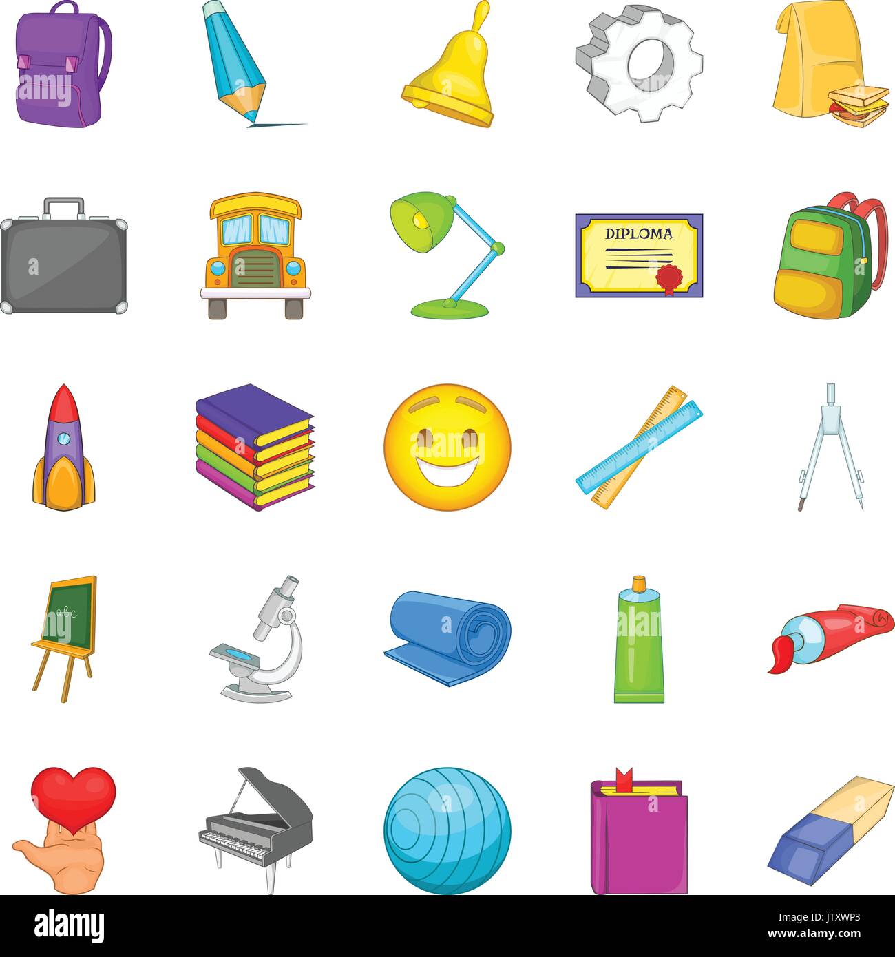 Study icons set, cartoon style Stock Vector Image & Art - Alamy