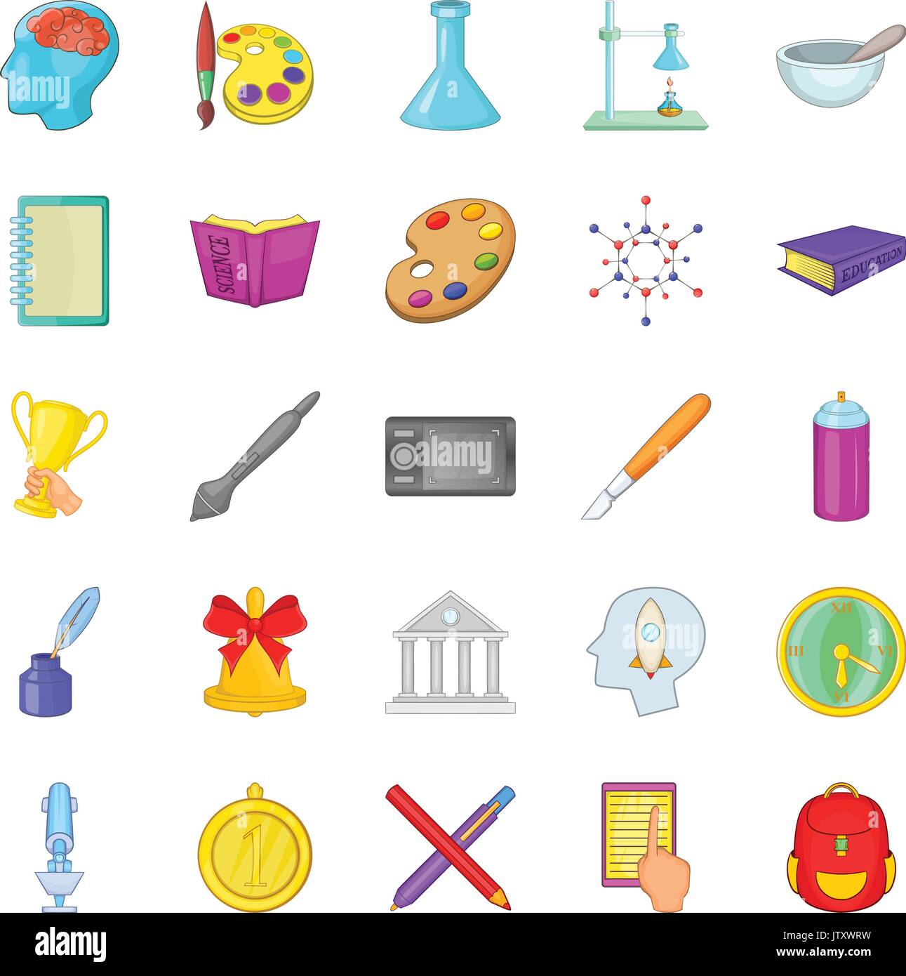 Fundamental icons set, cartoon style Stock Vector Image & Art - Alamy