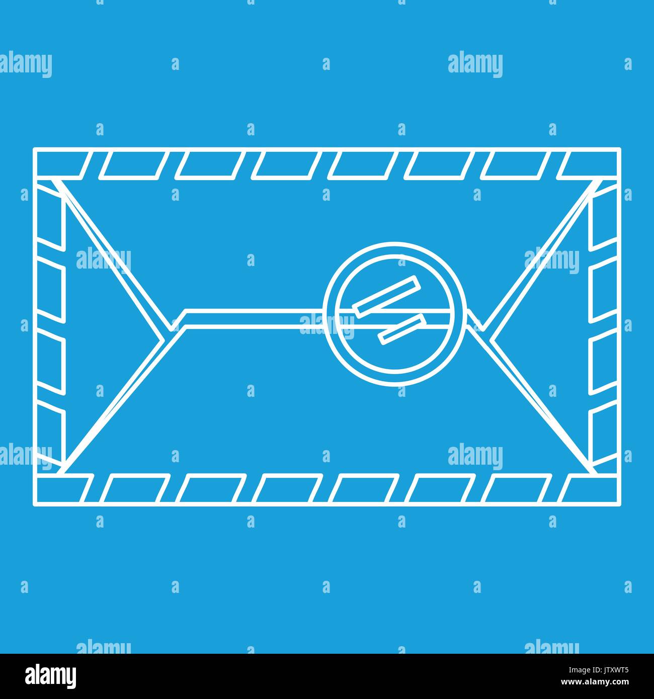Envelope with postage stamp icon, outline style Stock Vector Image ...