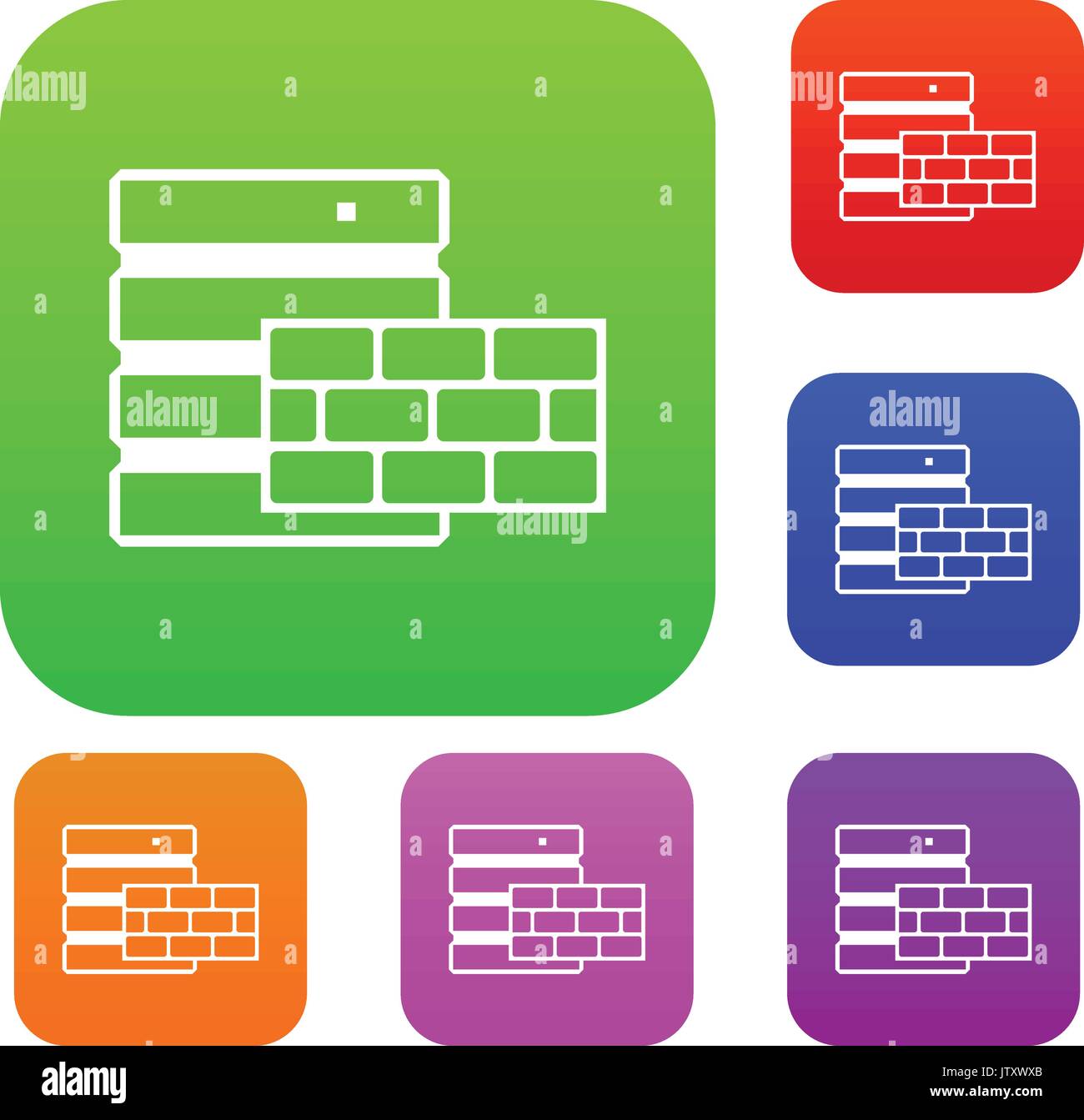 Database and brick wall set collection Stock Vector Image & Art - Alamy