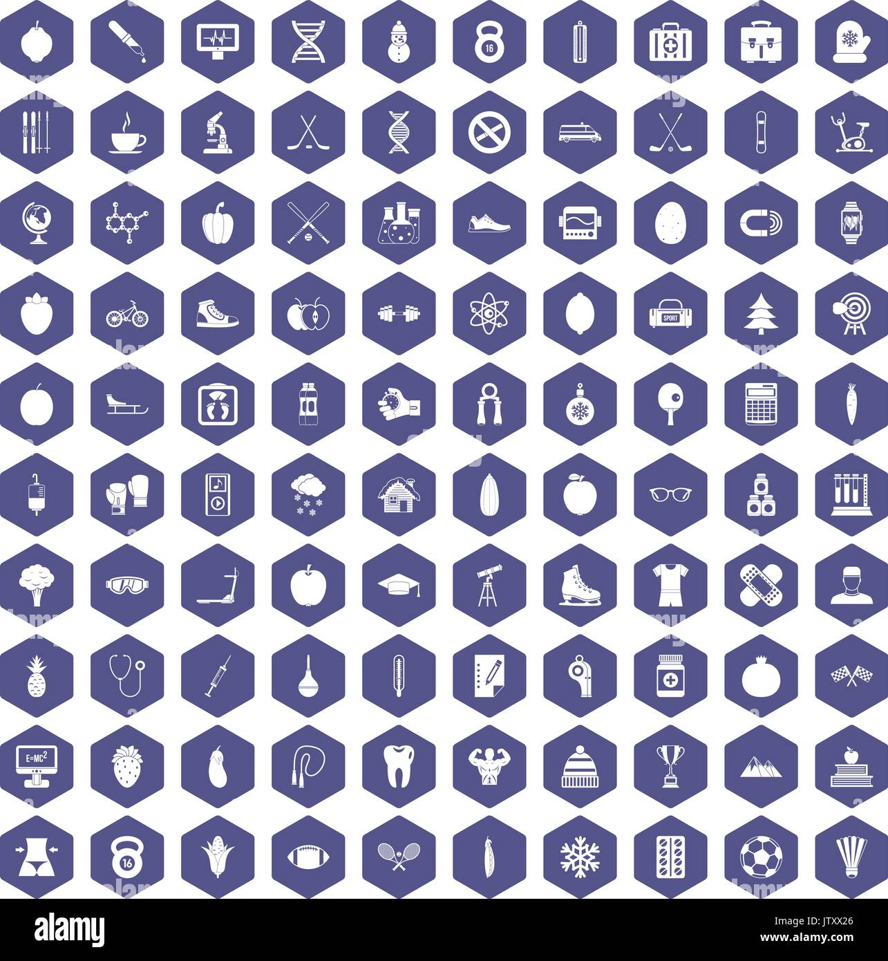100 well person icons hexagon purple Stock Vector Image & Art - Alamy