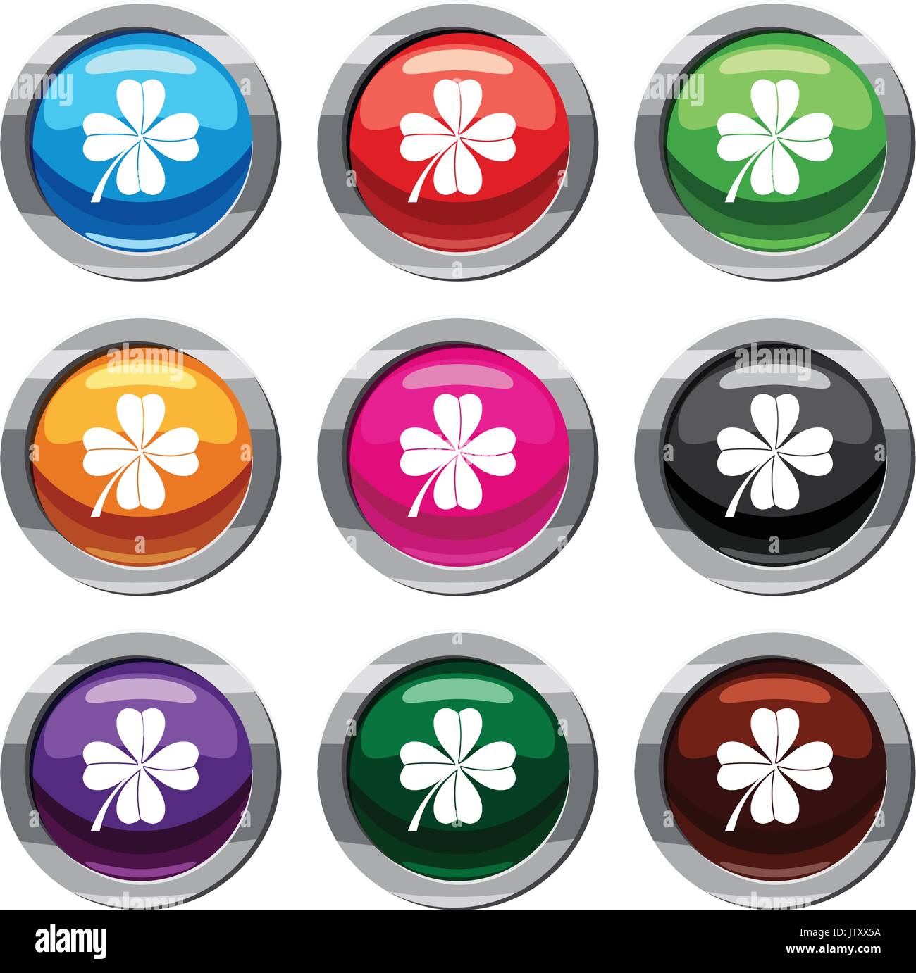 Four leaf clover set 9 collection Stock Vector Image & Art - Alamy