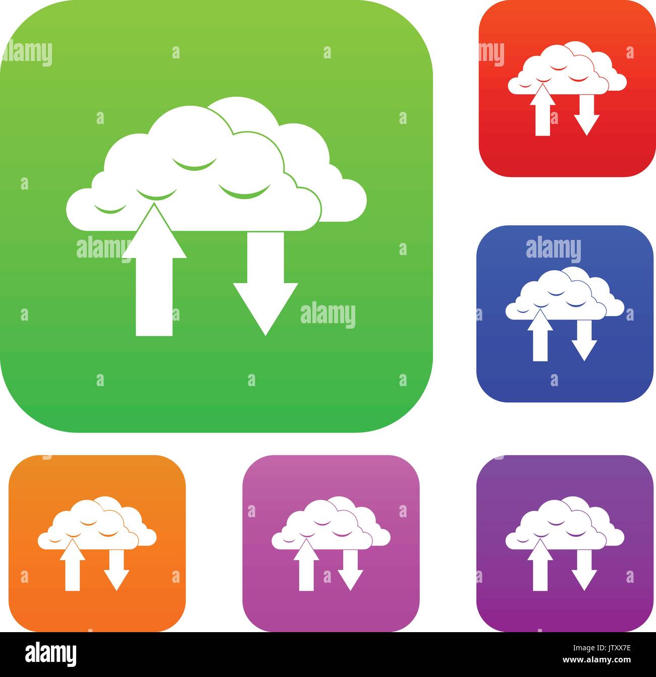 Clouds with arrows set collection Stock Vector Image & Art - Alamy