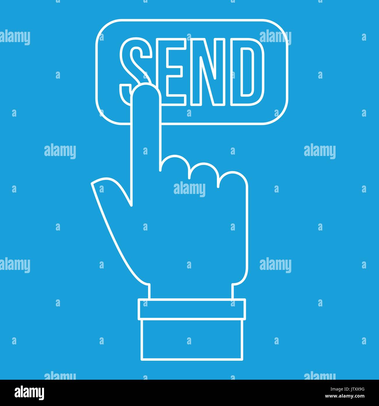 Hand pressing a button with the text Send icon Stock Vector Image & Art ...