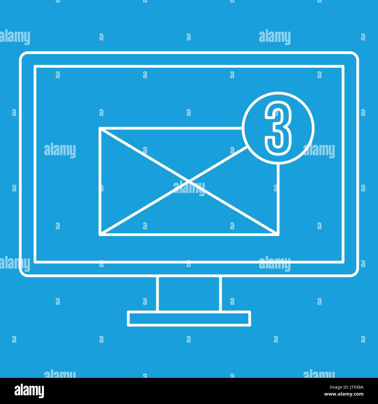 Computer monitor with envelope icon, outline style Stock Vector Image ...
