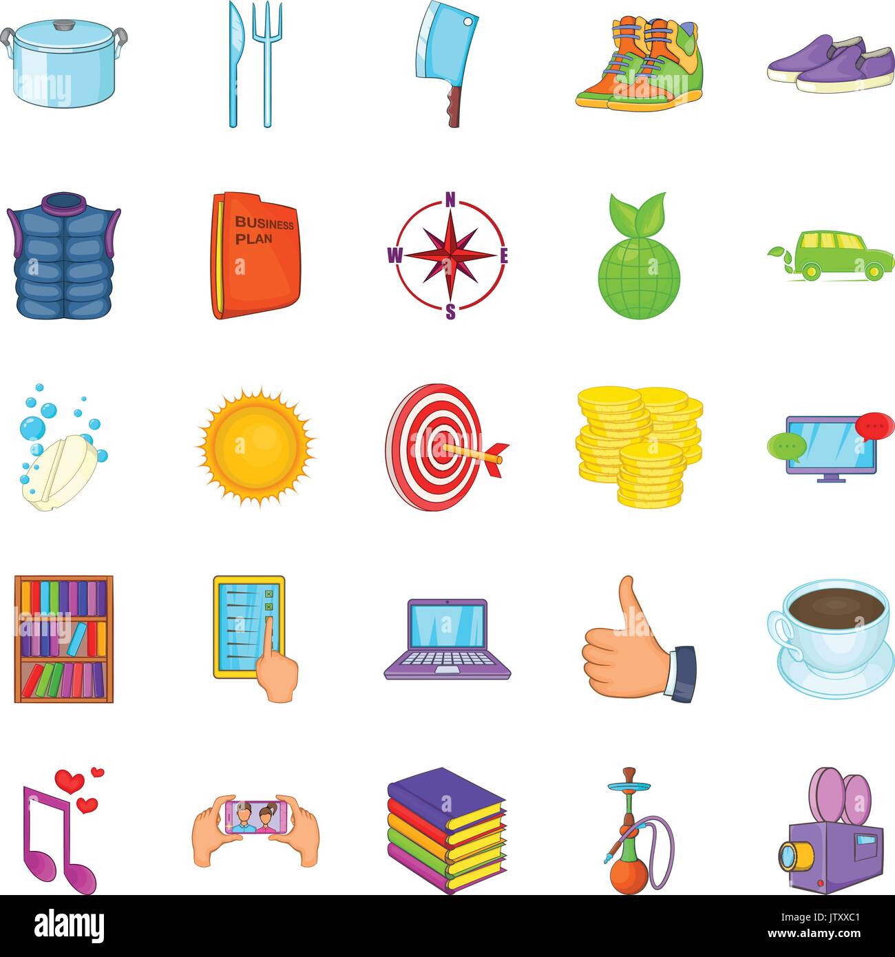 Tan icons set, cartoon style Stock Vector Image & Art - Alamy