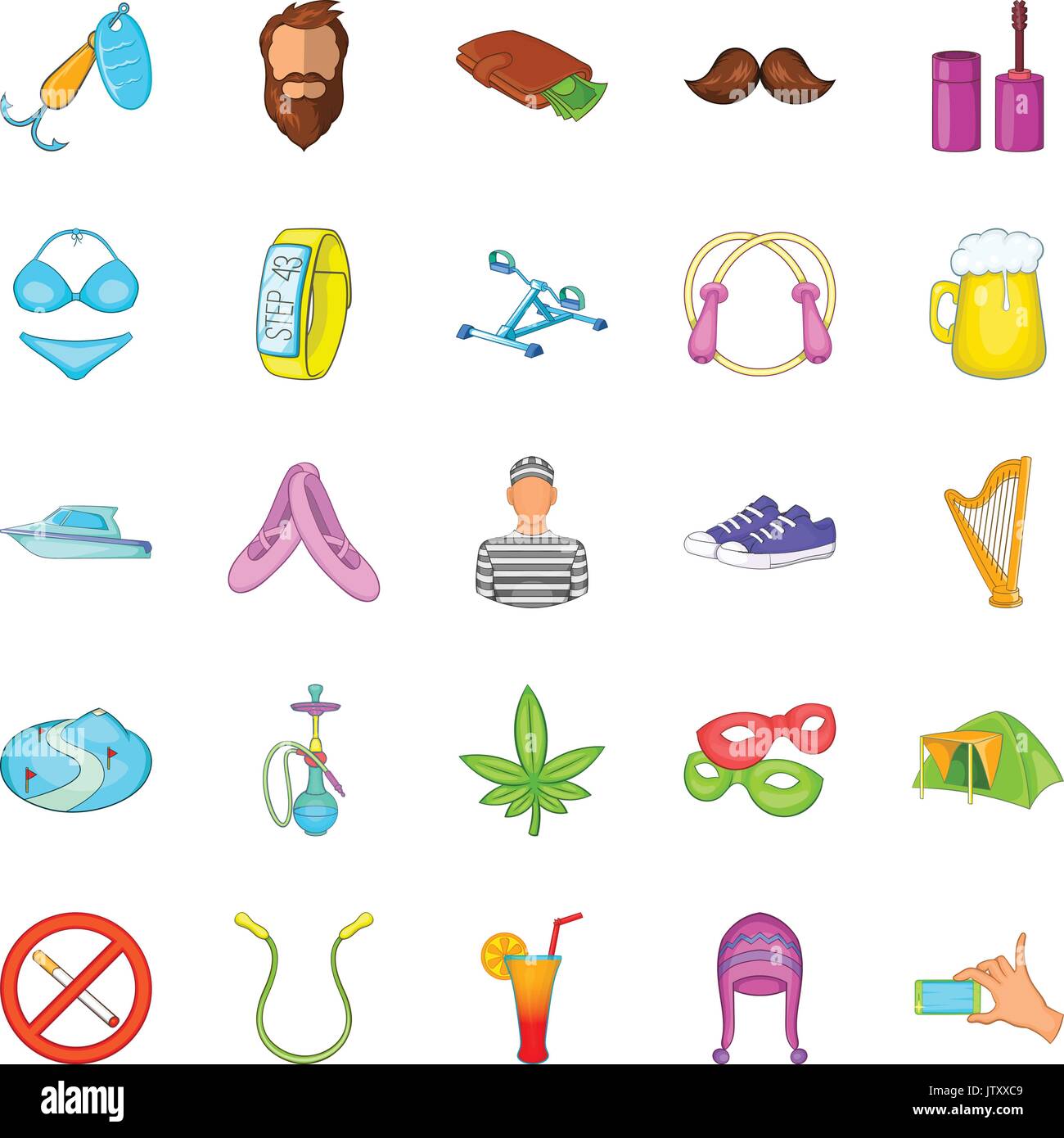 Active life icons set, cartoon style Stock Vector Image & Art - Alamy