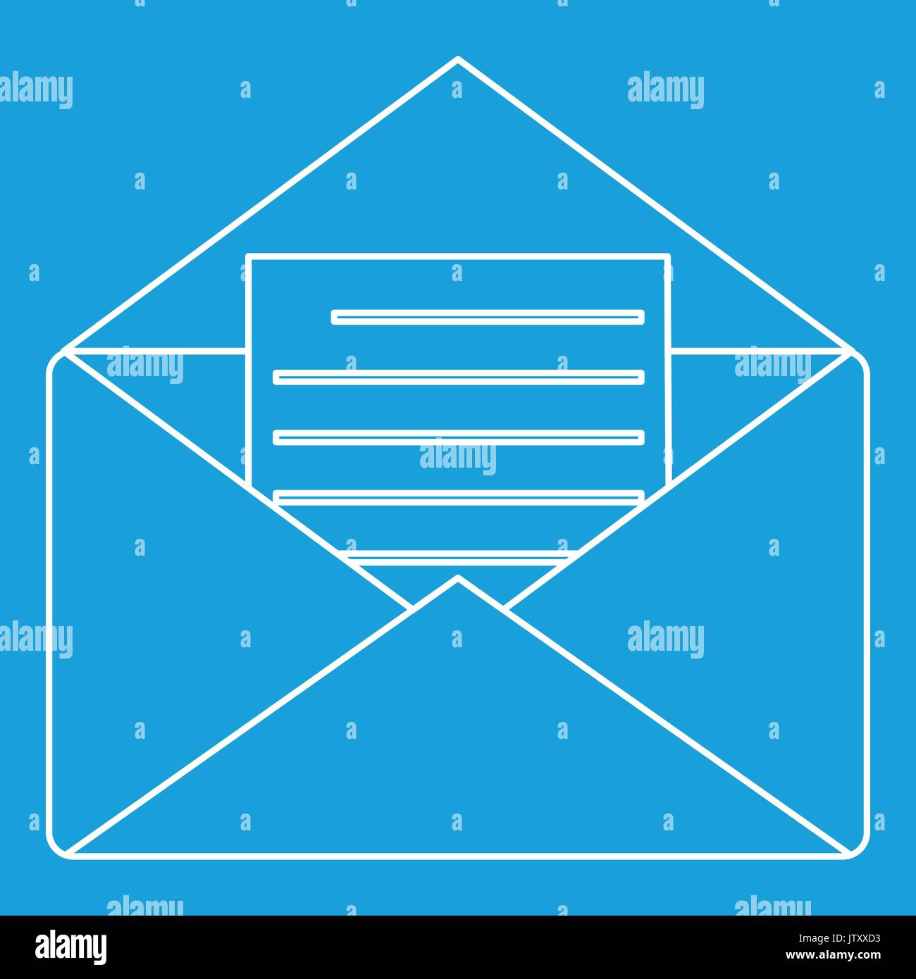 Paper envelope with empty sheet icon outline style Stock Vector Image ...