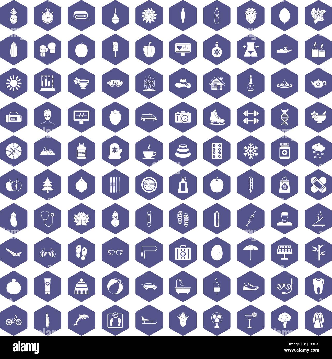 100 women health icons hexagon purple Stock Vector Image & Art - Alamy