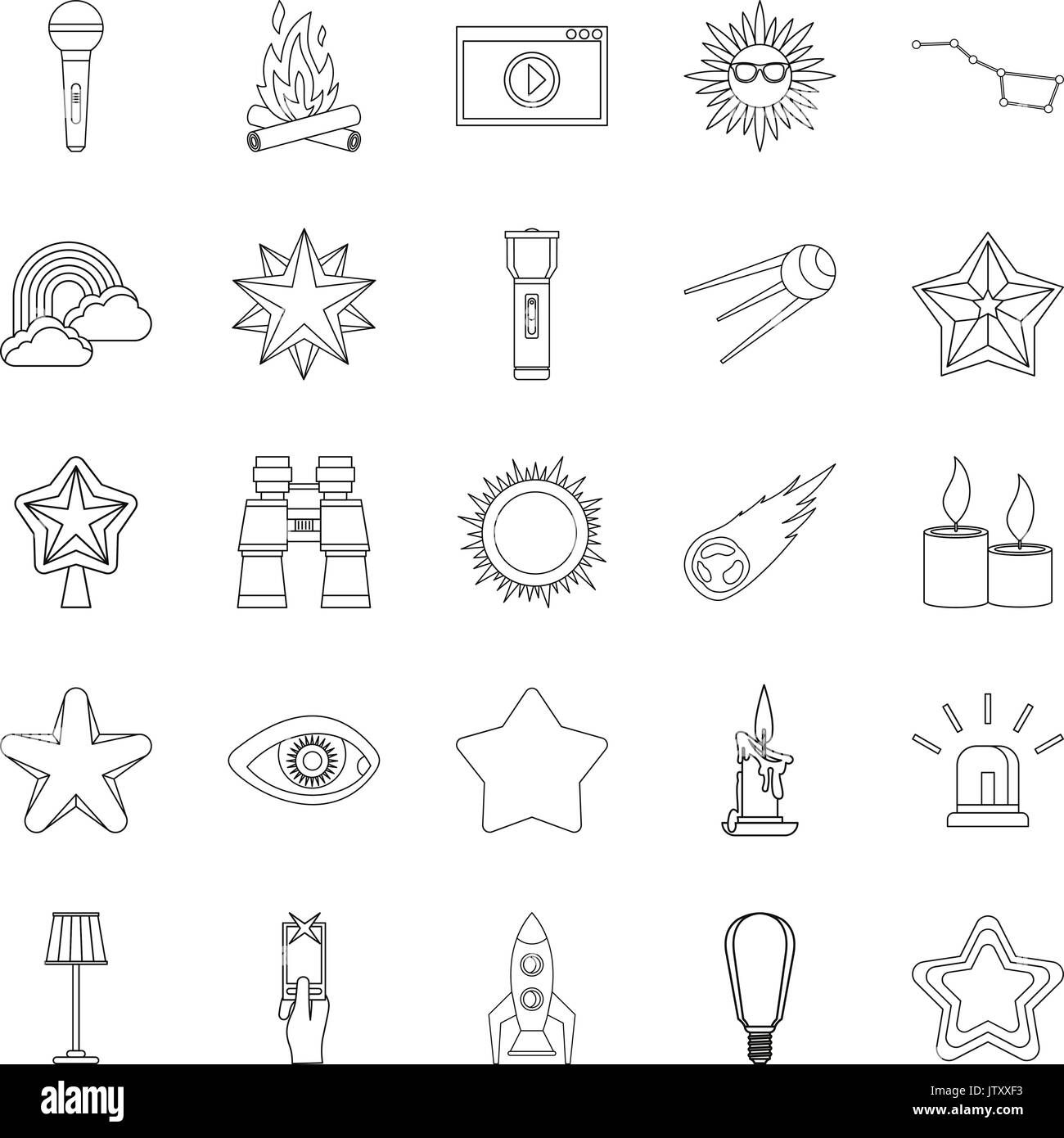 Flare icons set, outline style Stock Vector Image & Art - Alamy