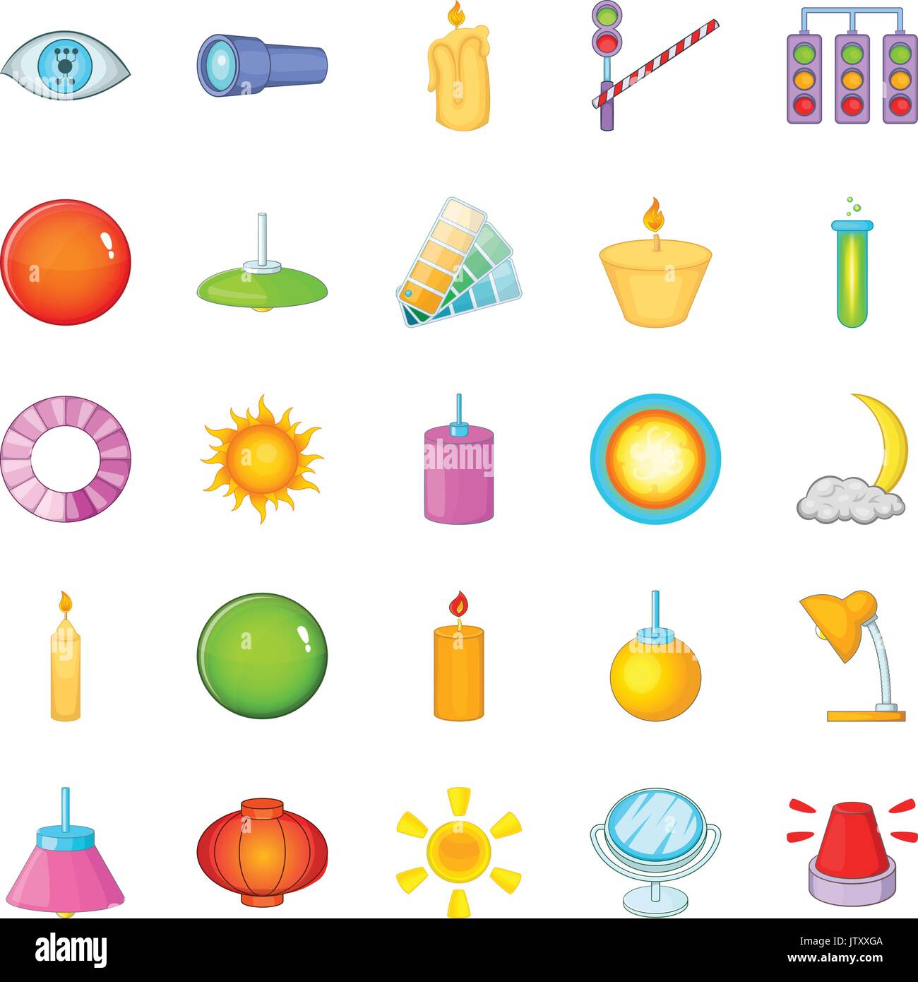 Lighting icons set, cartoon style Stock Vector Image & Art - Alamy