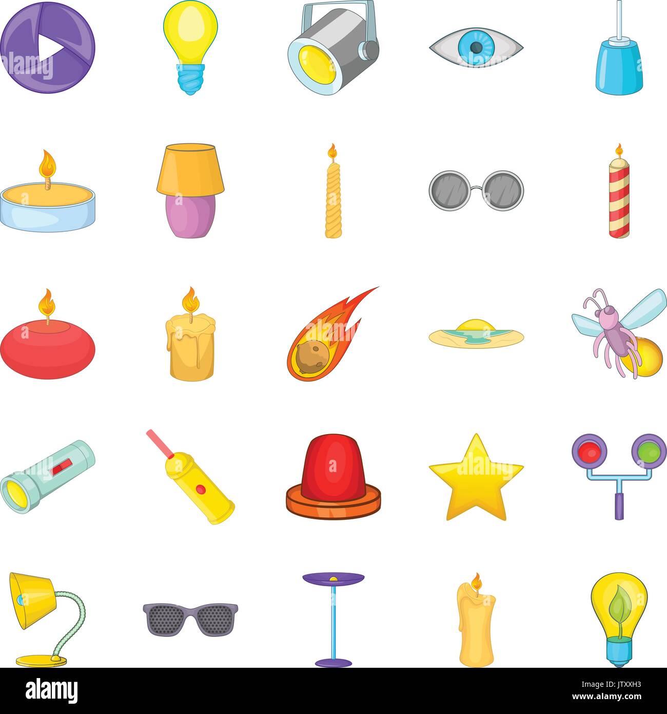 Shine icons set, cartoon style Stock Vector Image & Art - Alamy