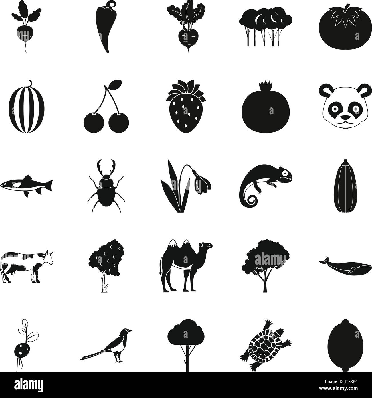 Tropical food icons set, simple style Stock Vector Image & Art - Alamy