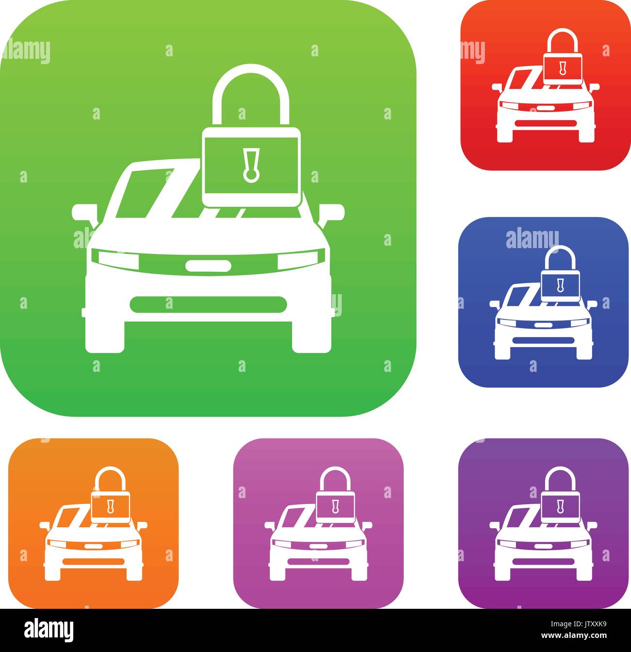 Car with padlock set collection Stock Vector Image & Art - Alamy