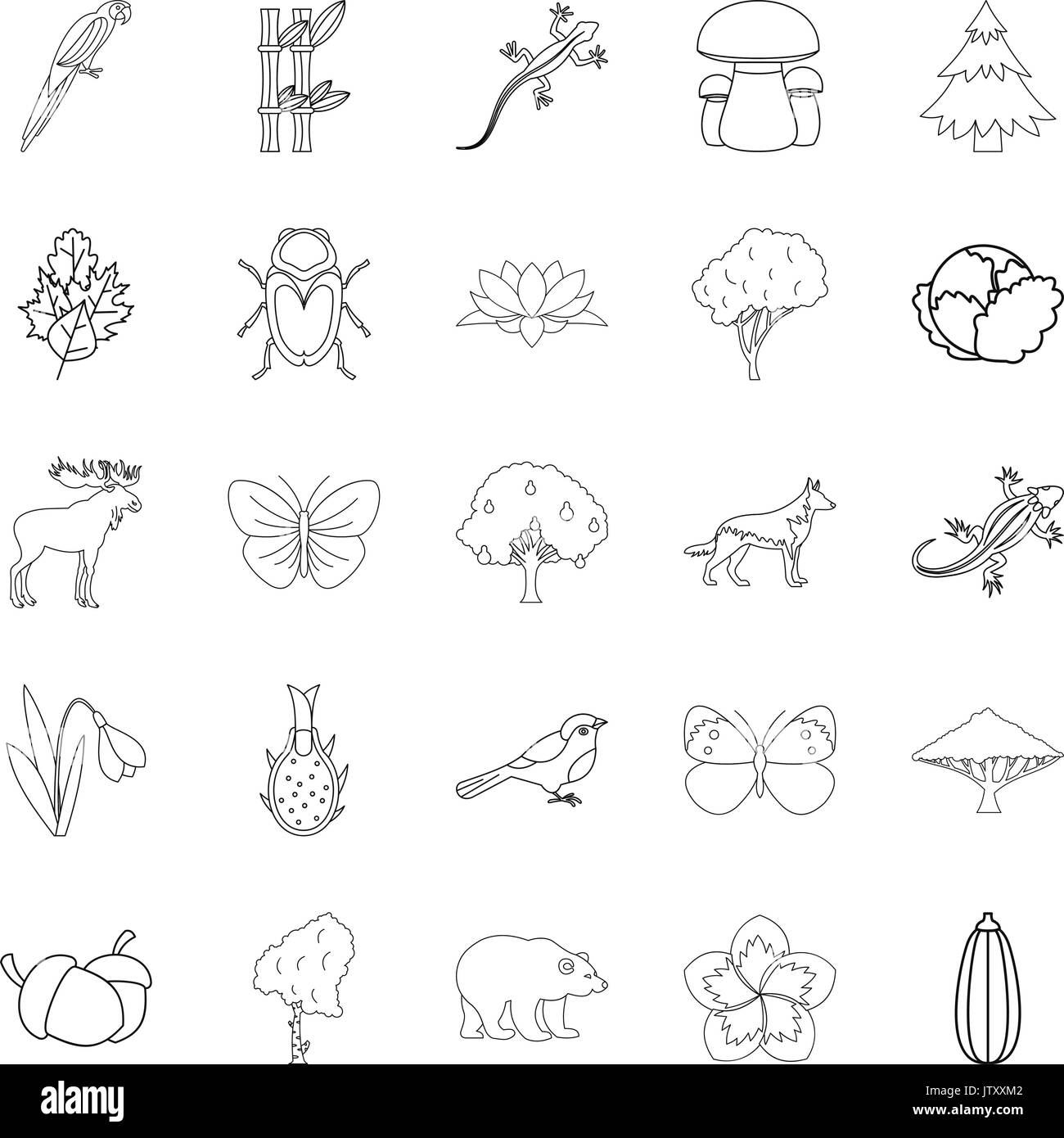 Forest animal icons set, outline style Stock Vector Image & Art - Alamy