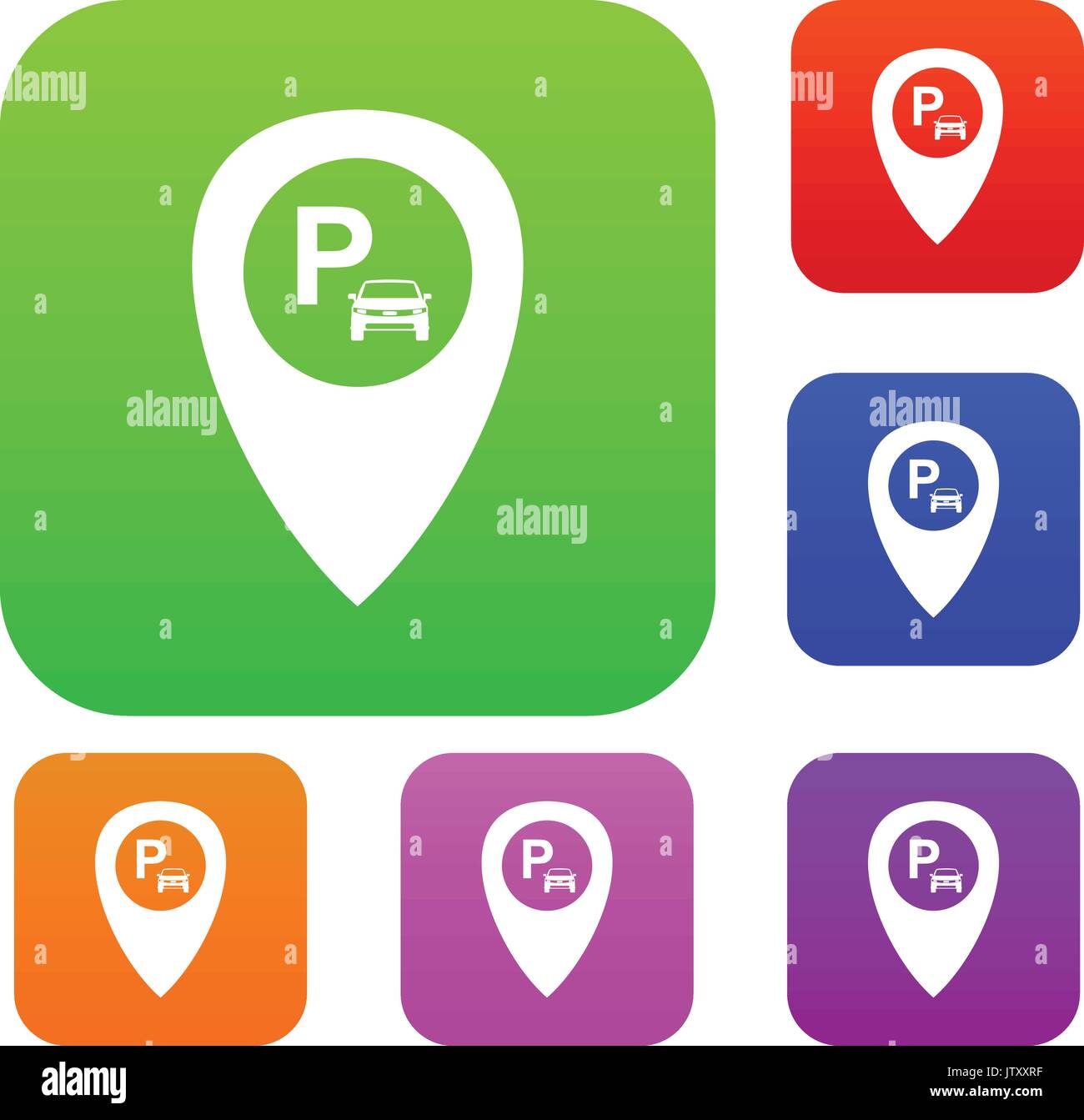 Map pointer with car parking set collection Stock Vector Image & Art ...