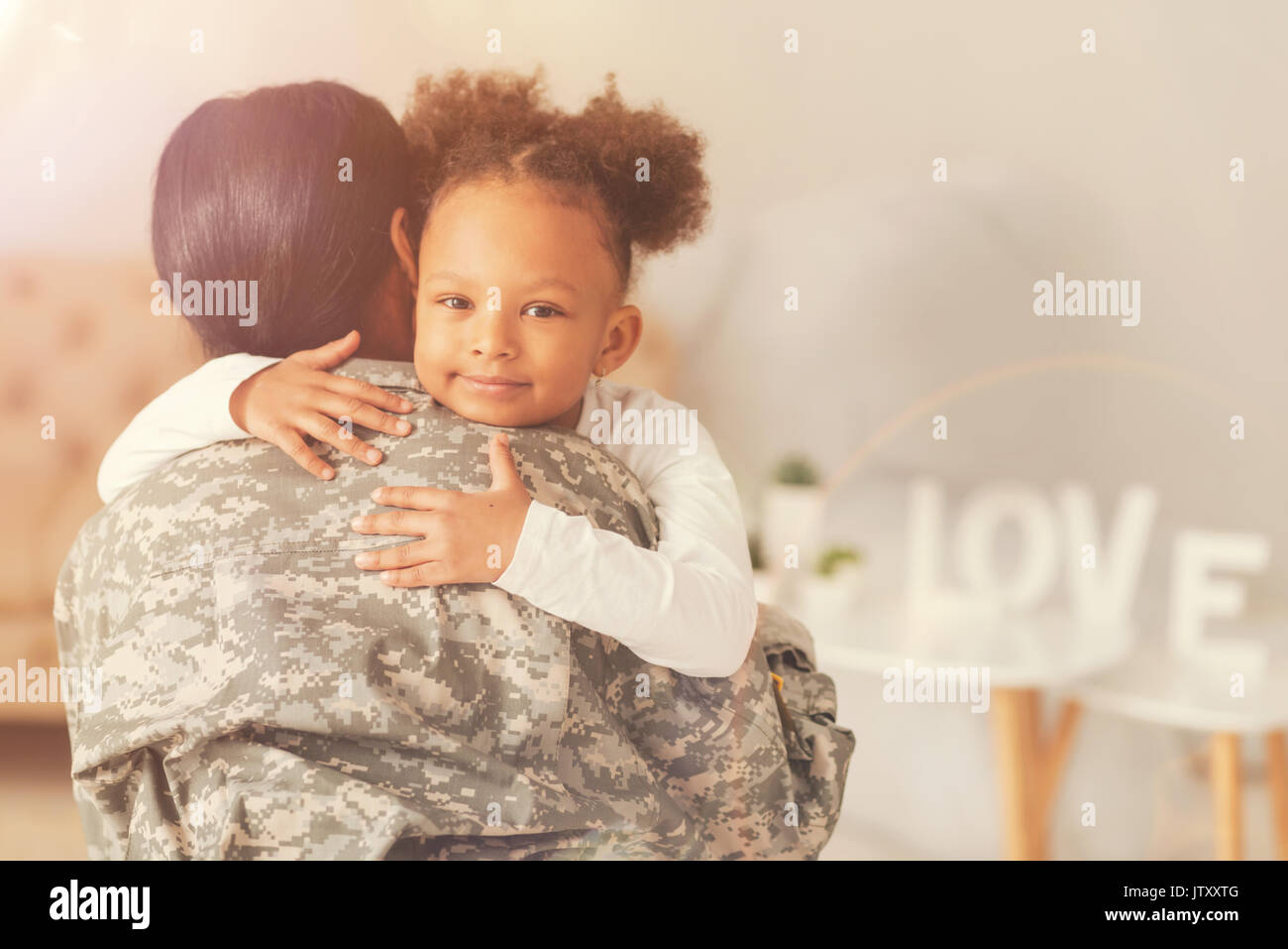 Hugging soldier in military hi-res stock photography and images - Alamy