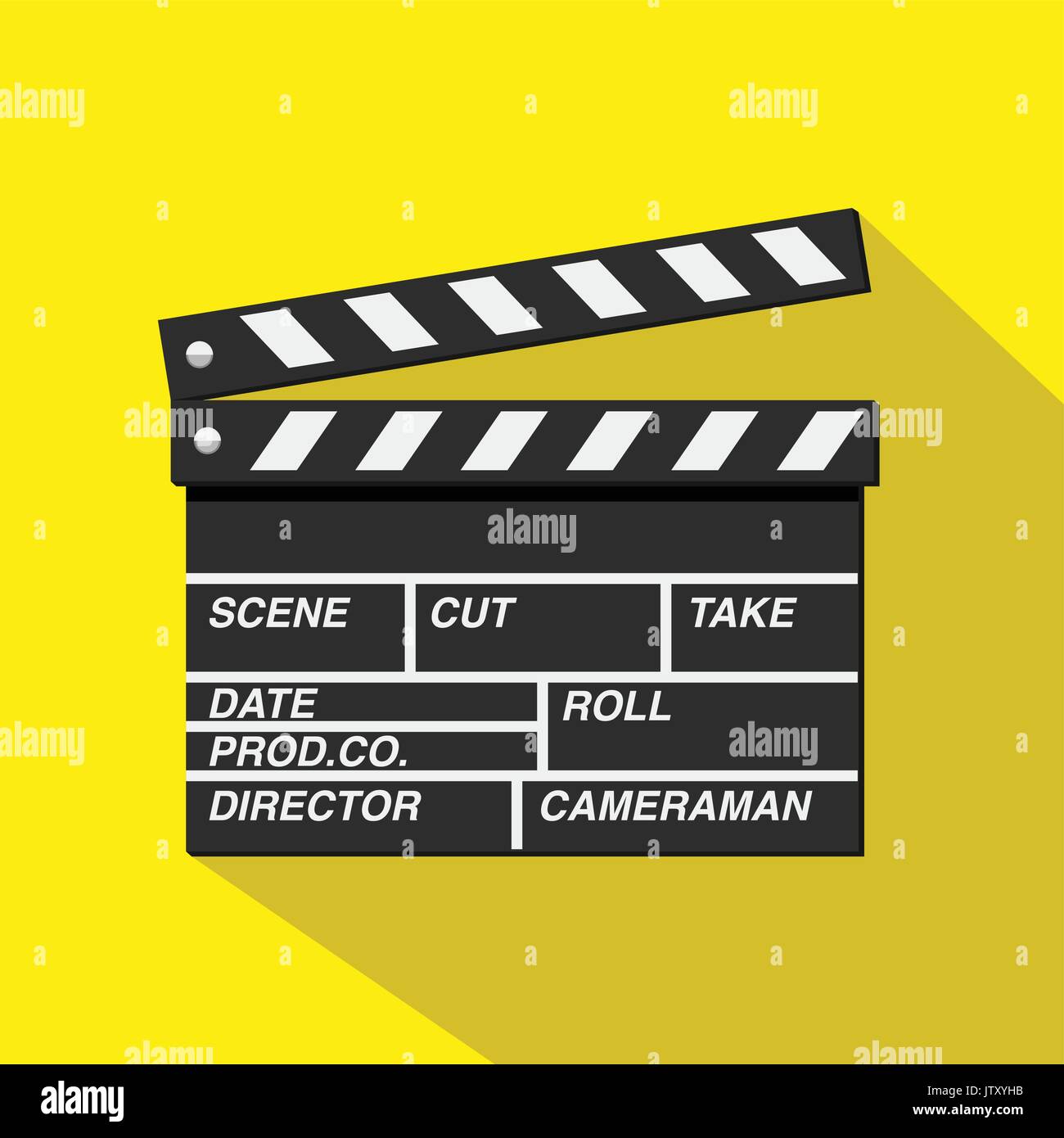 Clapper board. Flat design. Vector illustration Stock Vector Image ...