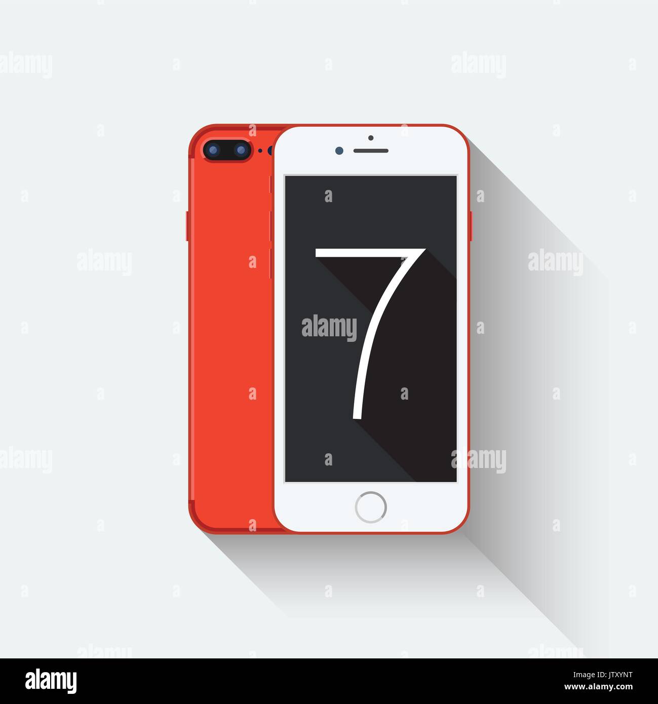 Red phone icon. Flat design. Vector illustration Stock Vector Image ...