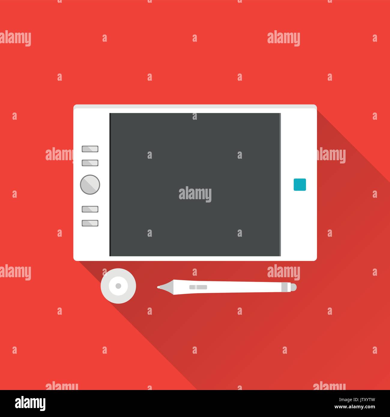 Graphic tablet. Flat design. Vector illustration Stock Vector Image ...