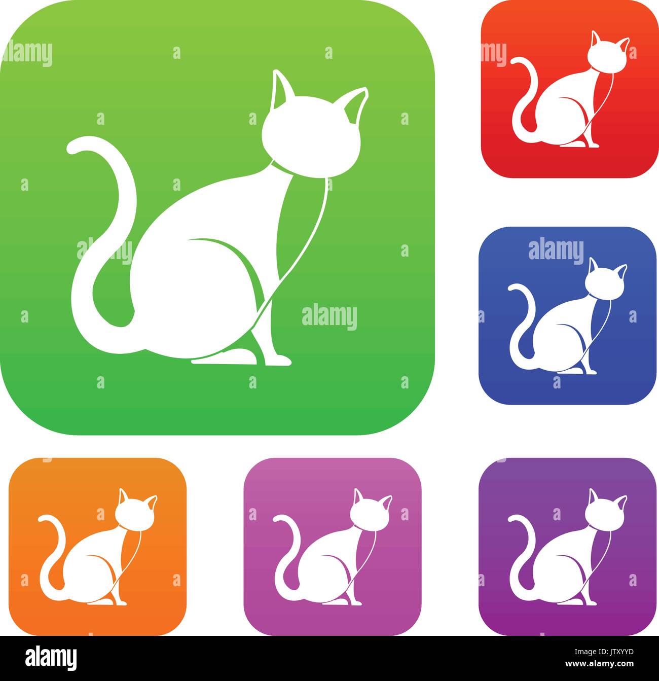 Black cat set collection Stock Vector Image & Art - Alamy