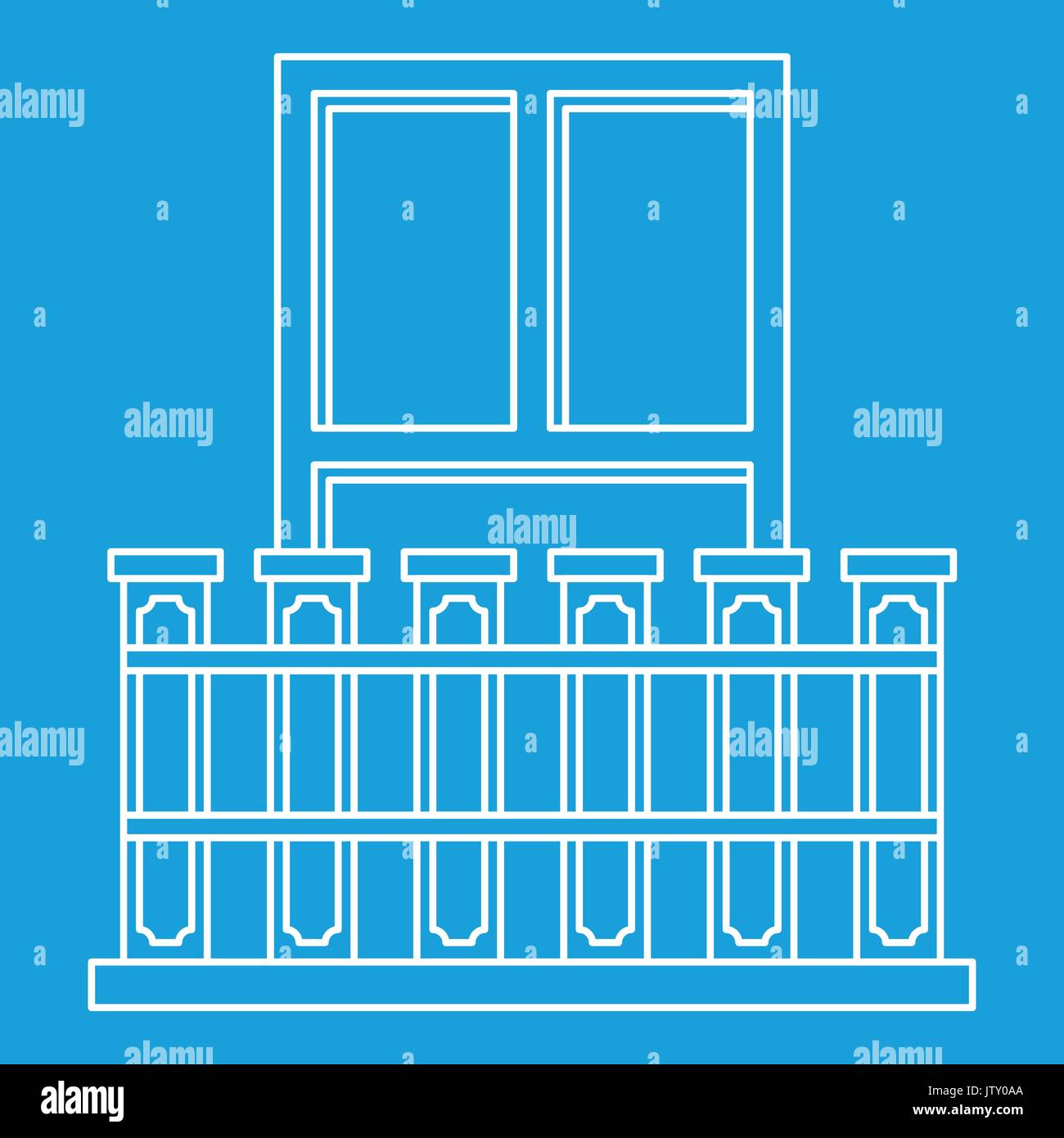 Balcony with iron railing icon, outline style Stock Vector Image & Art ...
