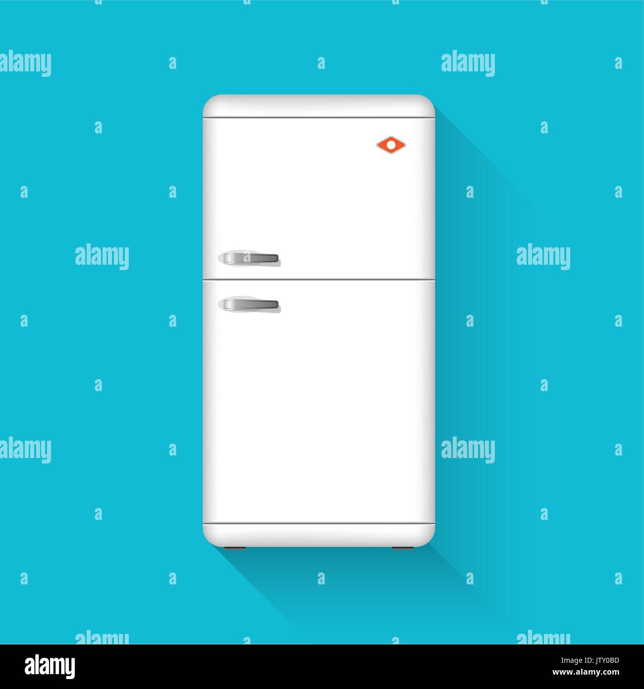 Classic fridge. Flat design. Vector illustration Stock Vector Image ...