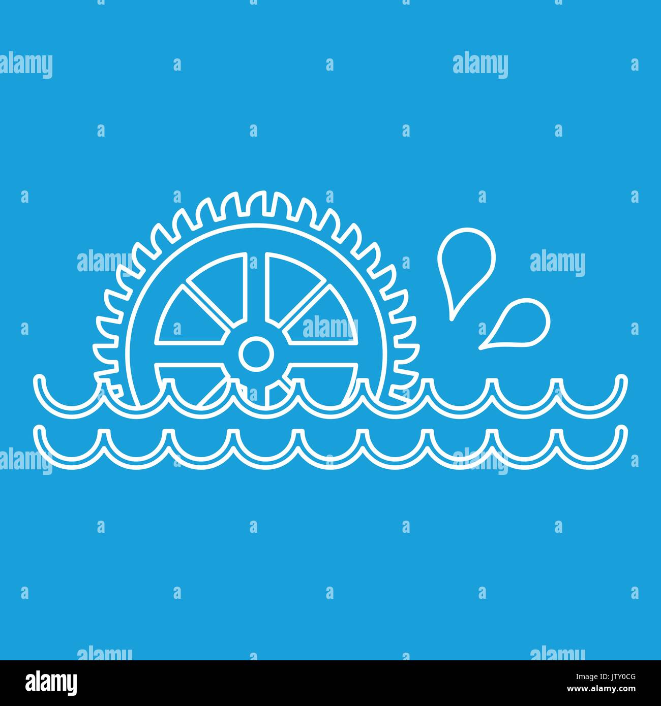 Wooden mill water wheel Stock Vector Images - Alamy