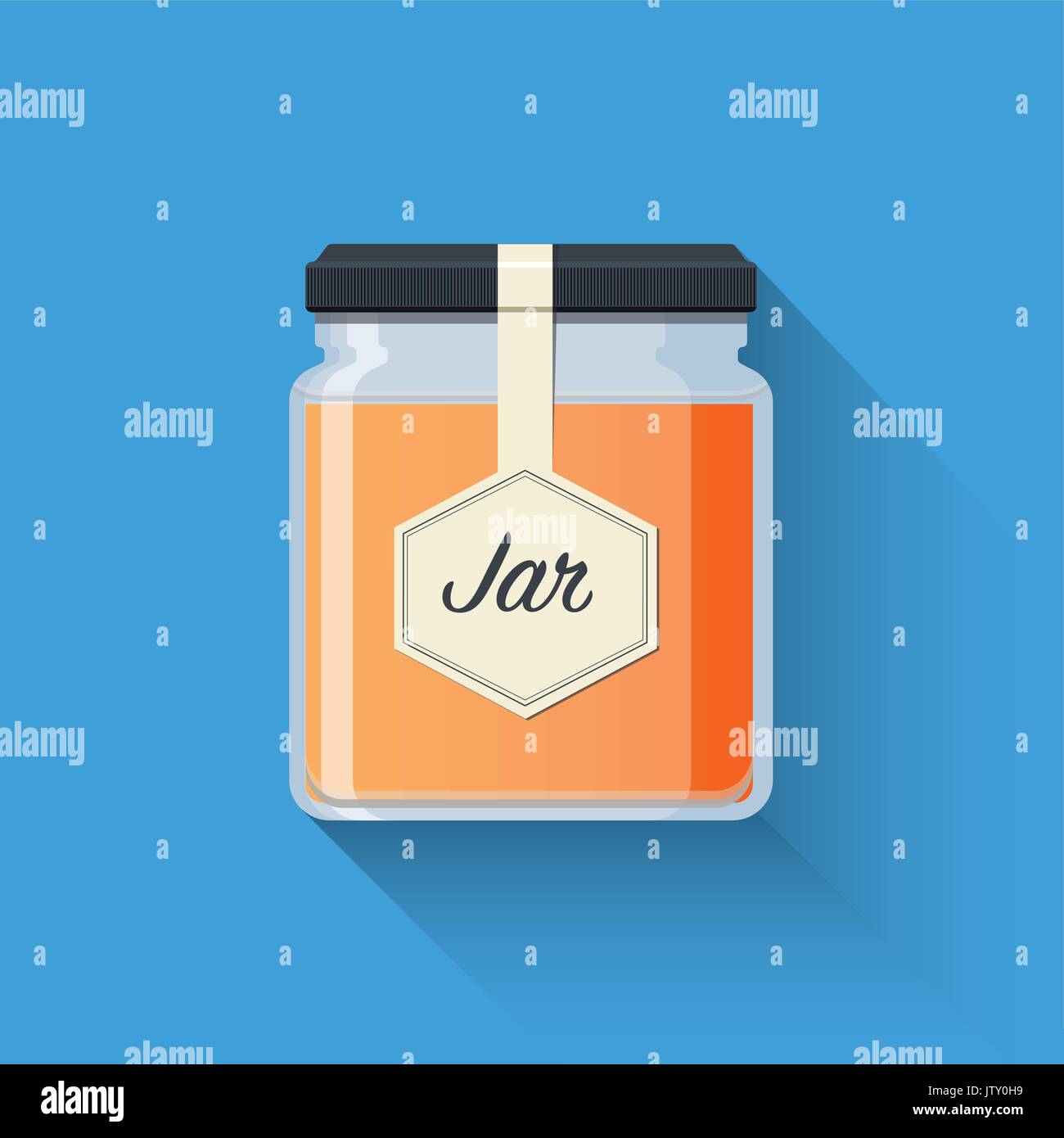 Jar. Flat design. Vector illustration. Cooking utensil. Kitchen stuff ...