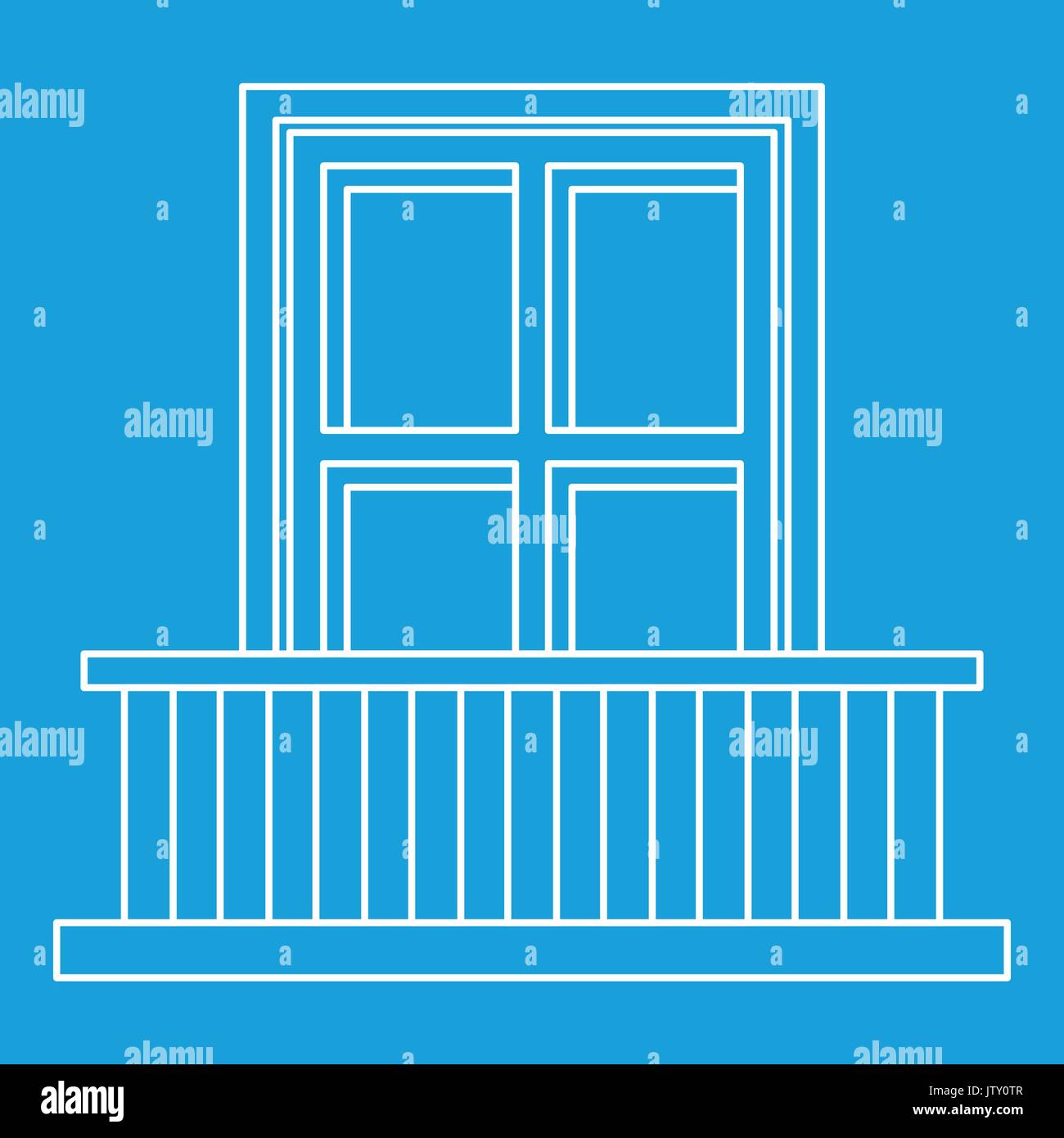 Classic balcony balustrade with window icon Stock Vector Image & Art ...