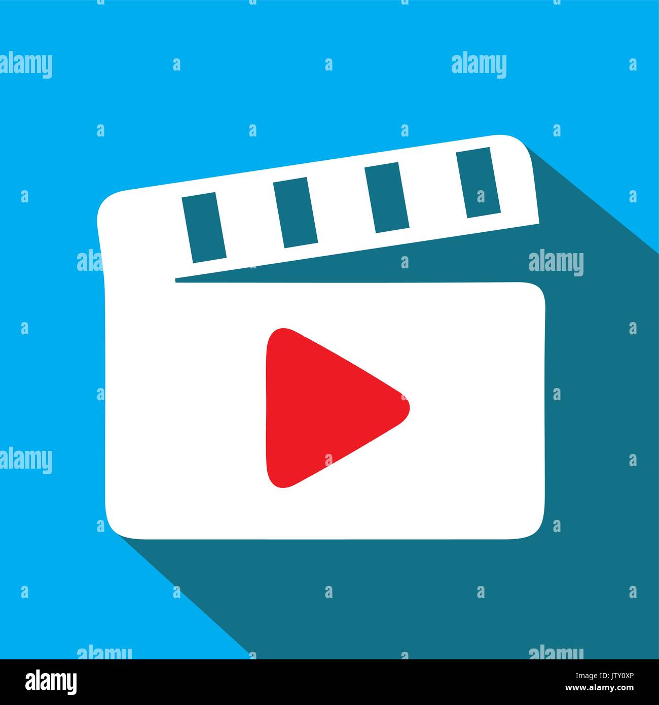 Clapper board. Sound and music icon. Flat design. Vector illustration ...