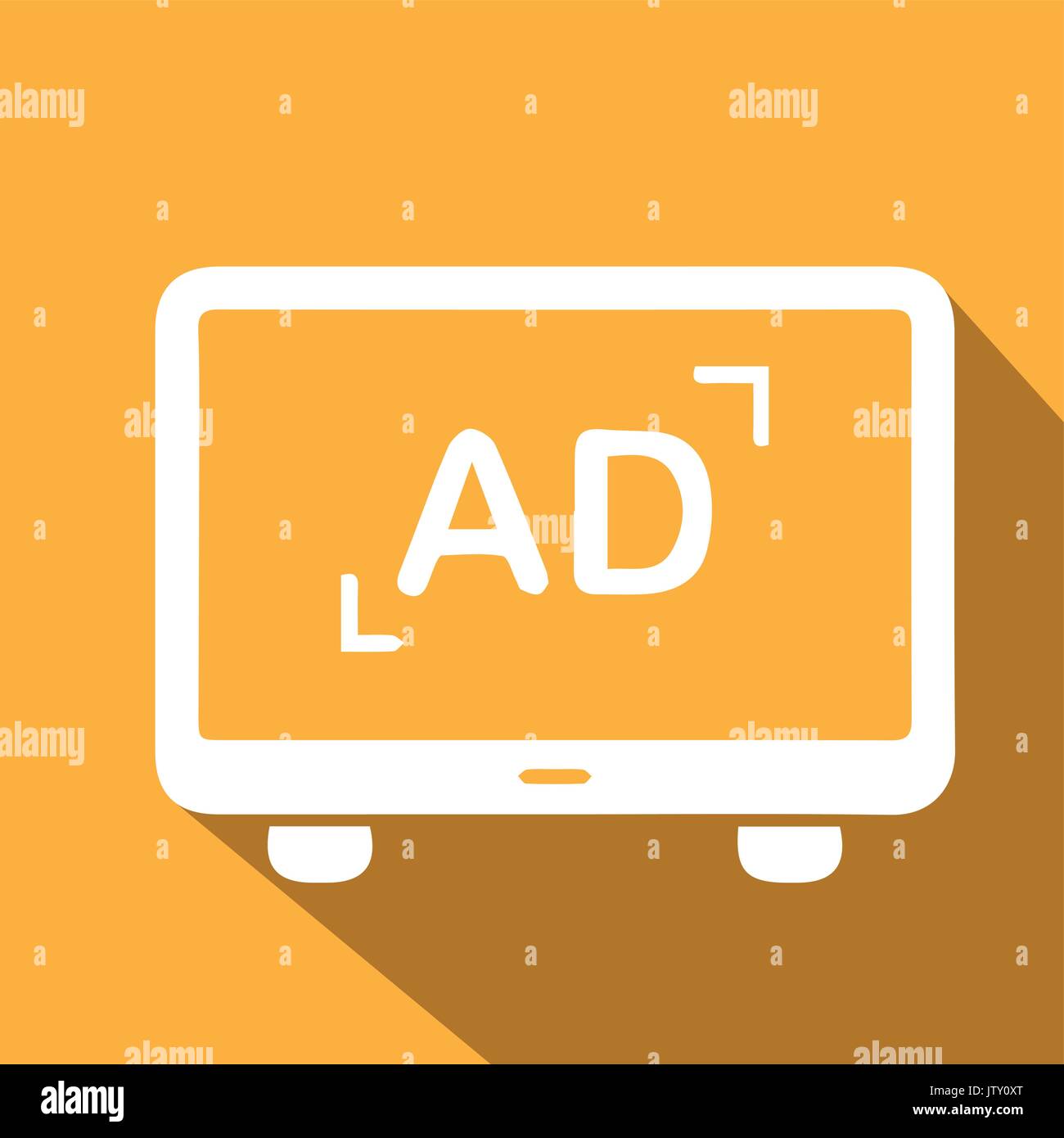 TV advertisement. Sound and music icon. Flat design. Vector ...