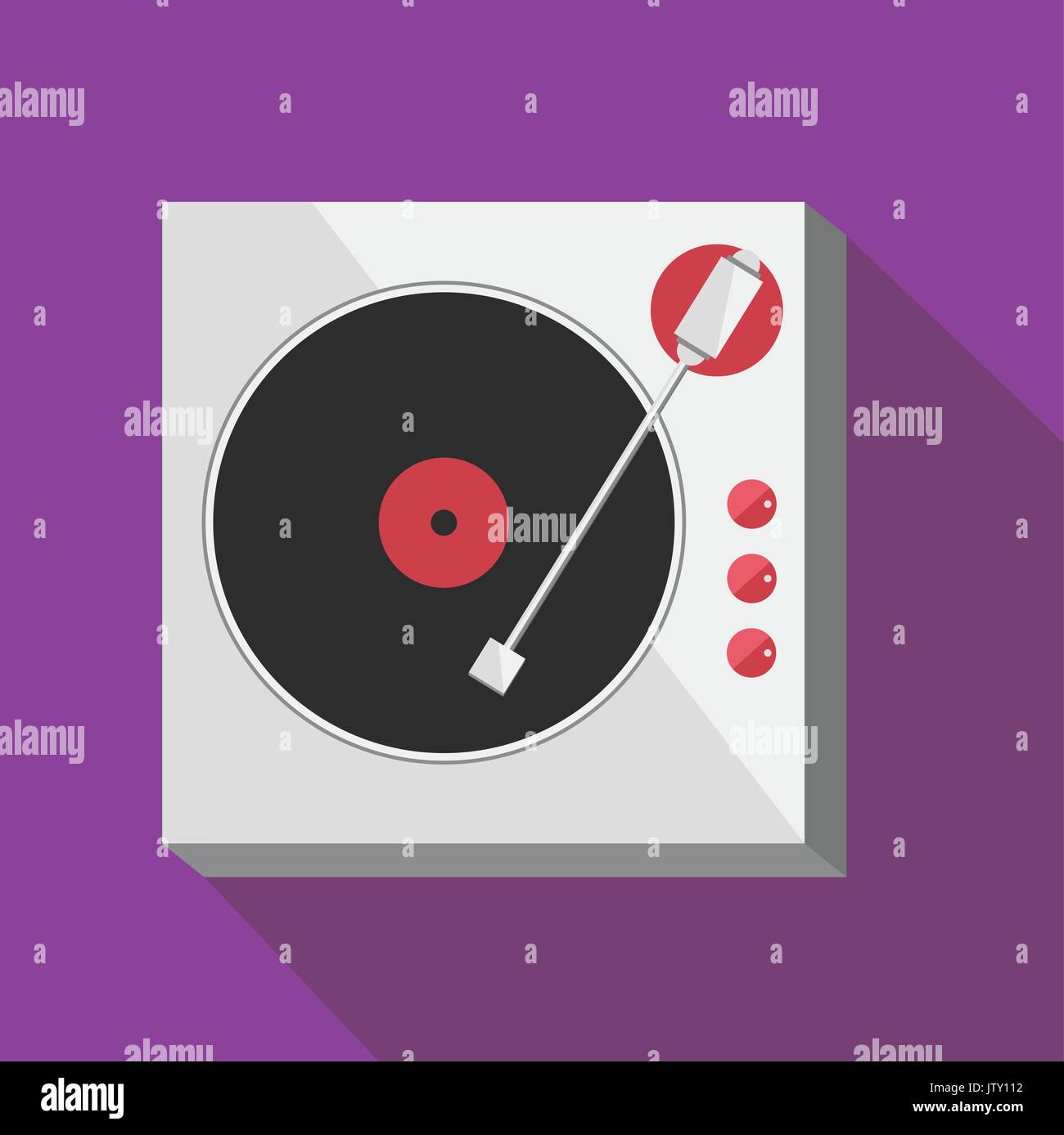 Vinyl player. Sound and music icon. Flat design. Vector illustration ...