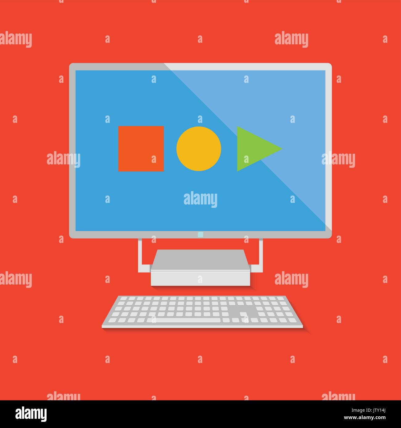 All in one computer. Flat Design. Vector Illustration Stock Vector ...