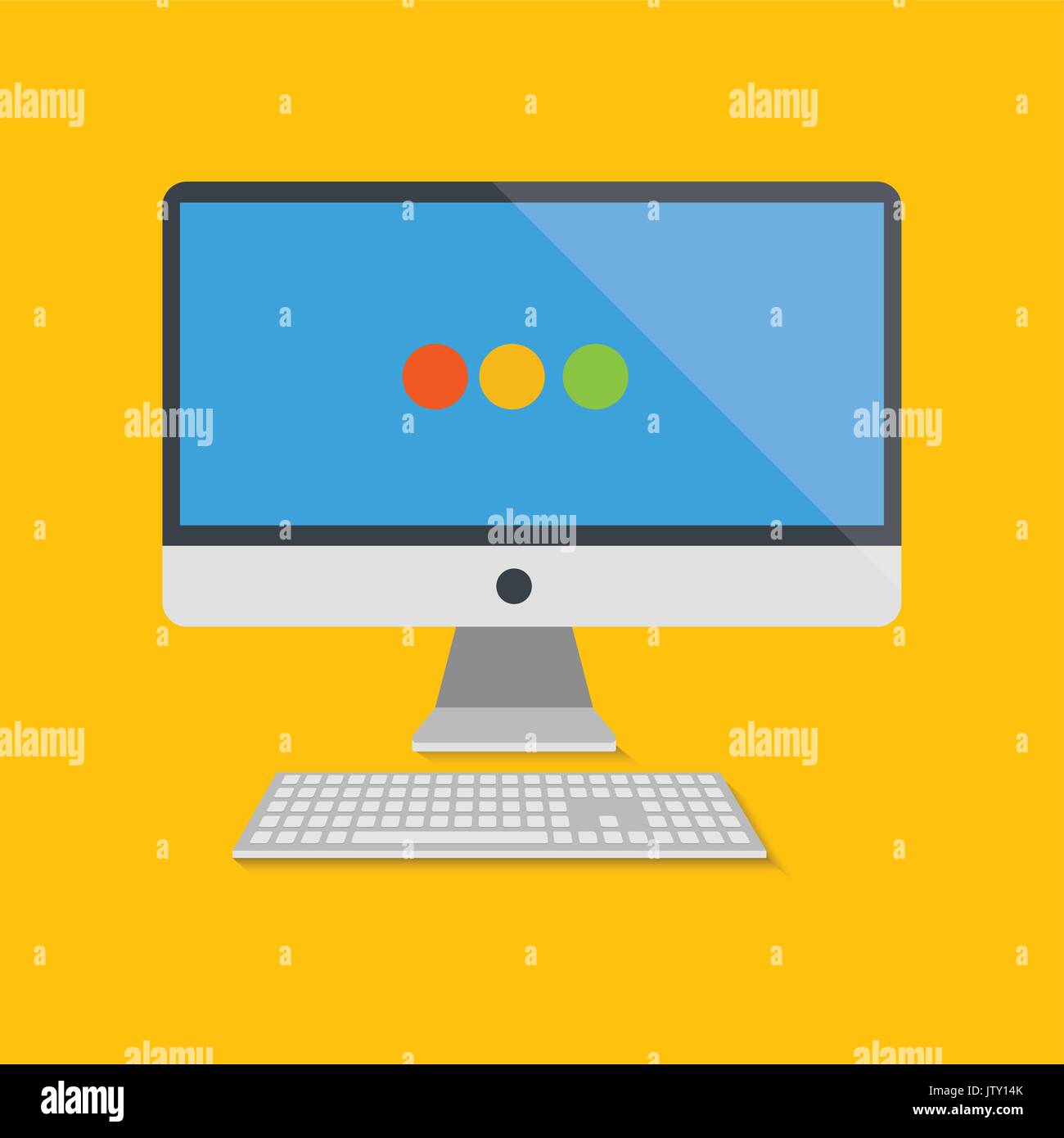 Desktop computer. Flat Design. Vector Illustration Stock Vector Image ...
