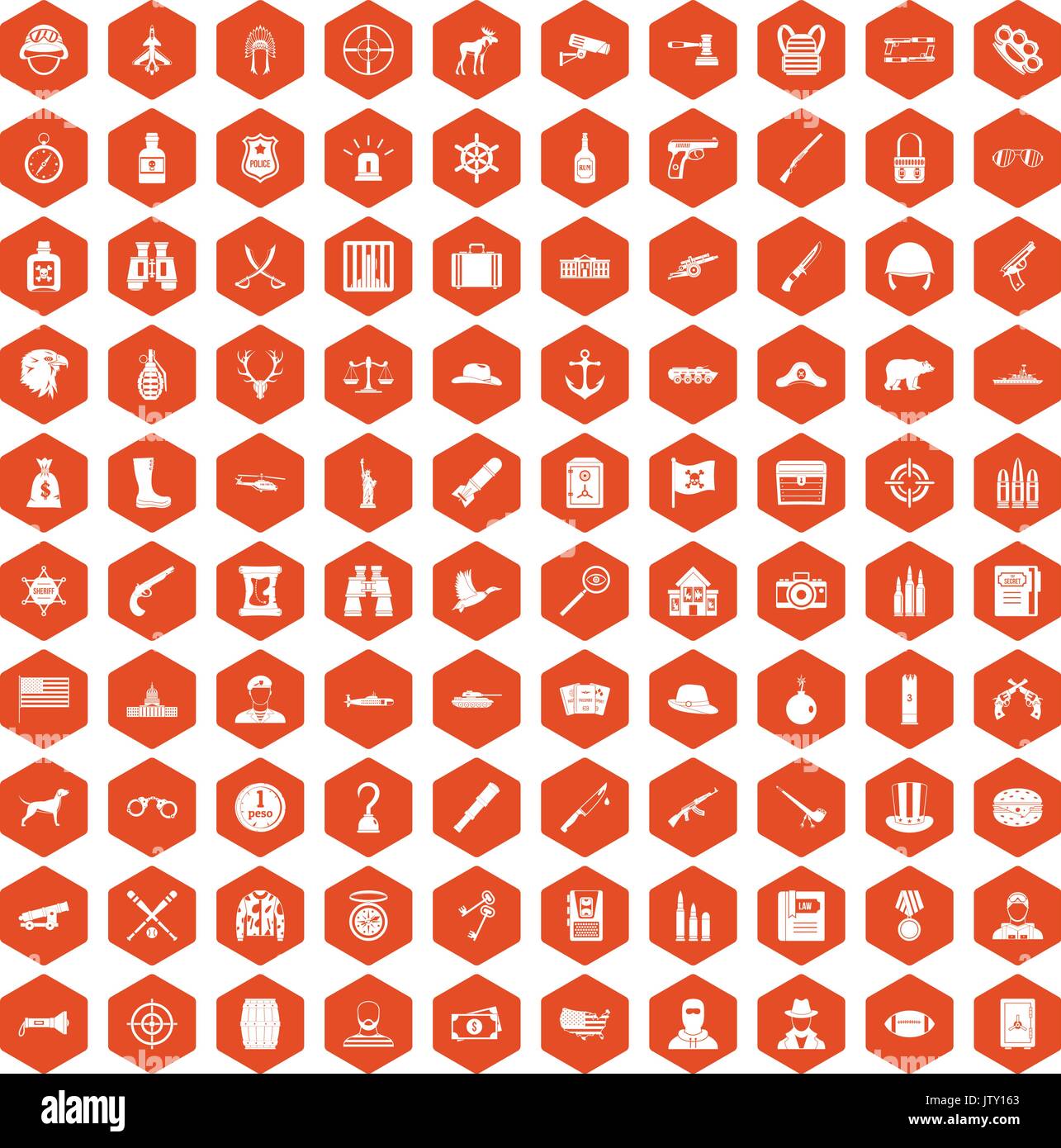 100 bullet icons hexagon orange Stock Vector Image & Art - Alamy