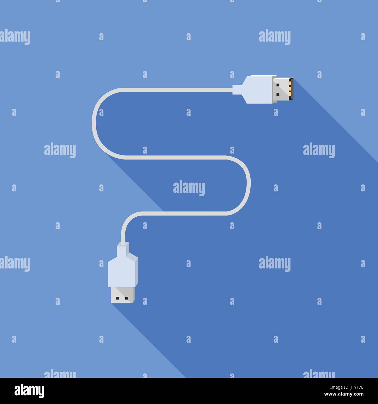 USB Cable. Flat design. Vector illustration Stock Vector Image & Art ...
