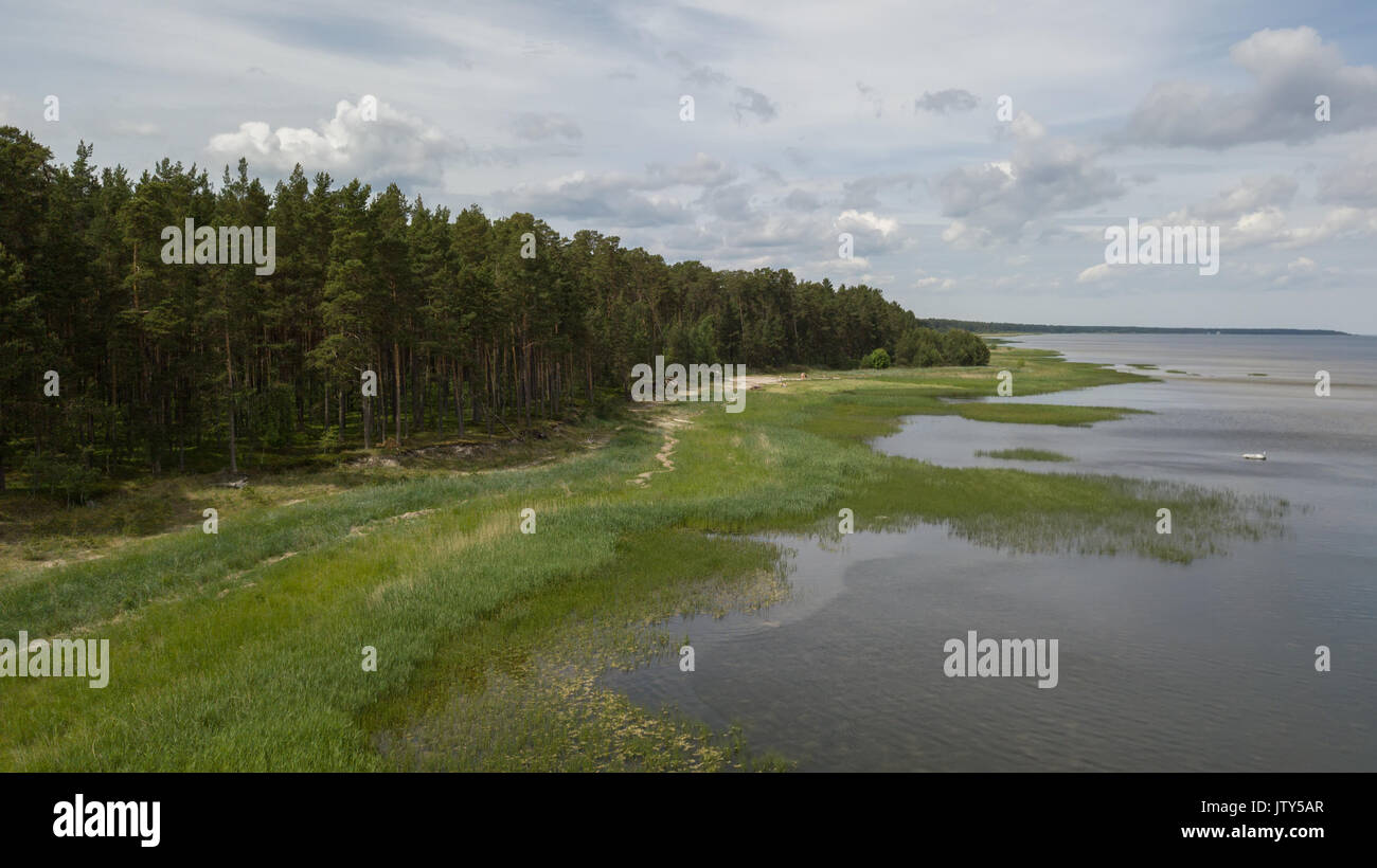 Engure Latvia Aerial view of countryside drone top view Stock Photo - Alamy
