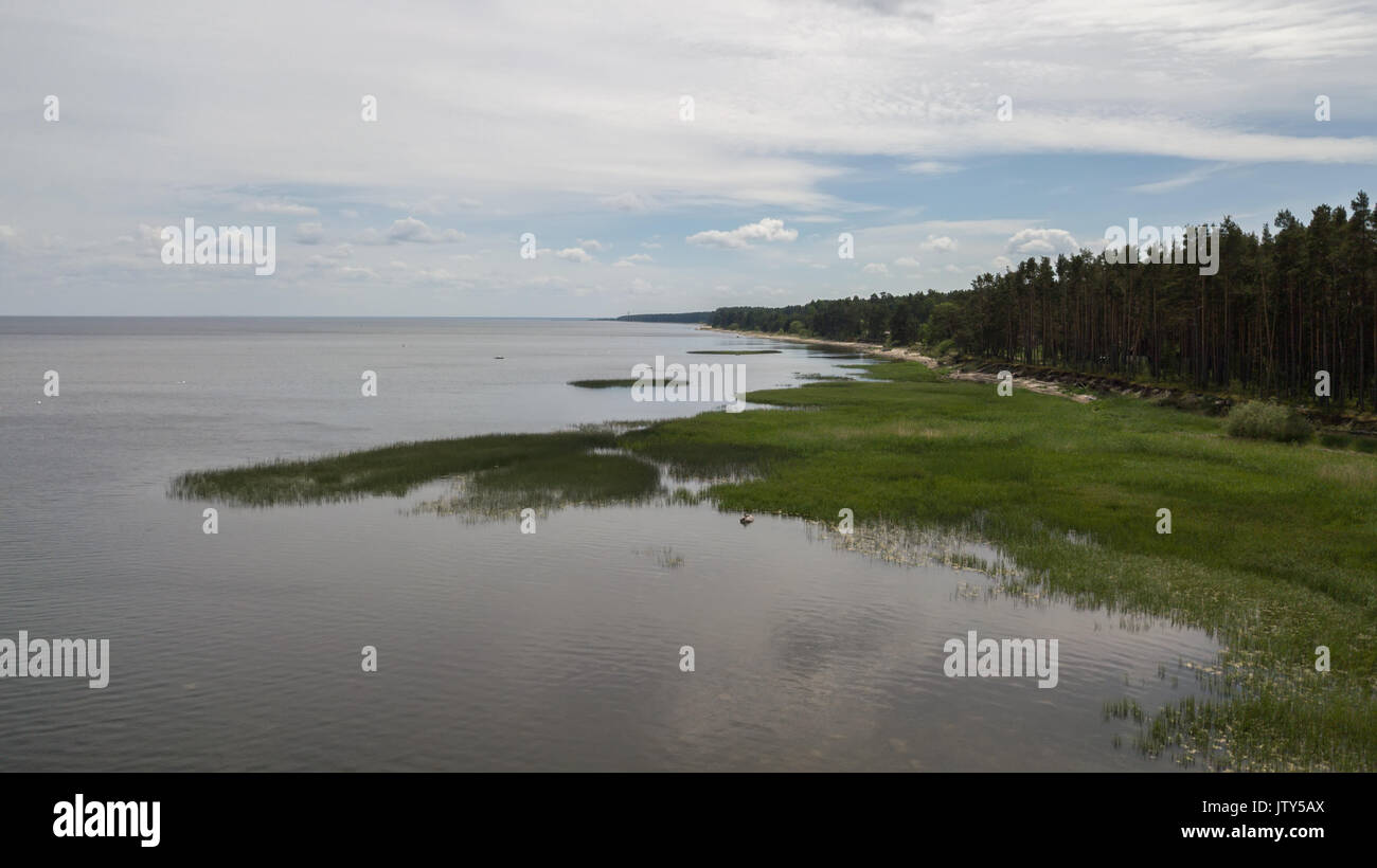 Engure Latvia Aerial view of countryside drone top view Stock Photo - Alamy