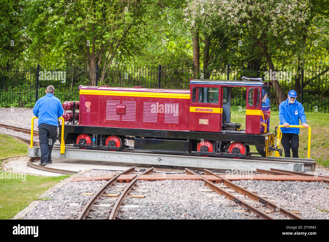 London, England - May 2017 : Narrow gauge tourist train locomotive ...