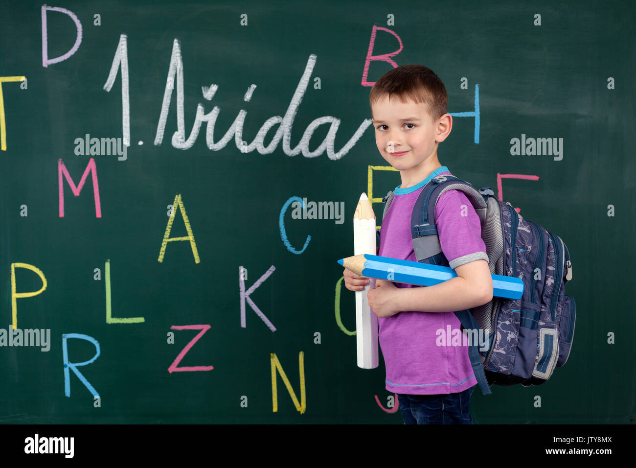 Happy kids alphabet classroom hi-res stock photography and images - Alamy