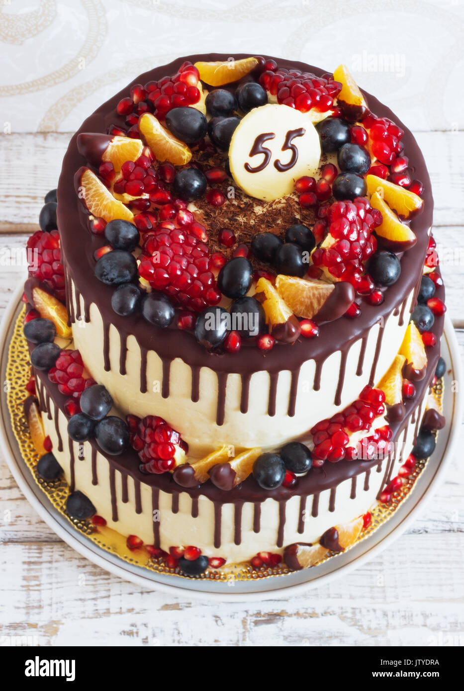 Two tier birthday cake hi-res stock photography and images - Alamy
